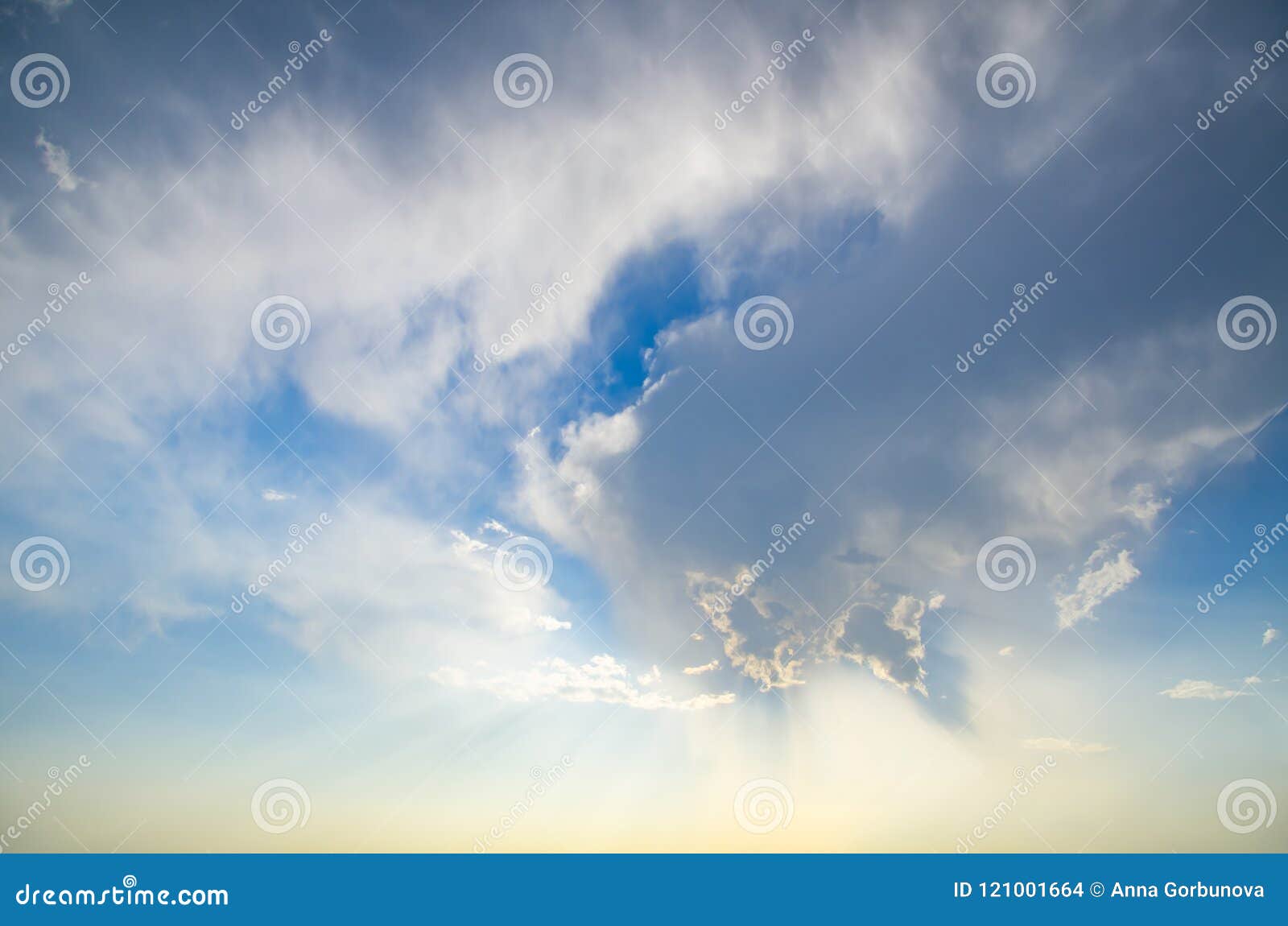 Background of Blue Sky at Sunset with Clouds Stock Photo - Image of ...