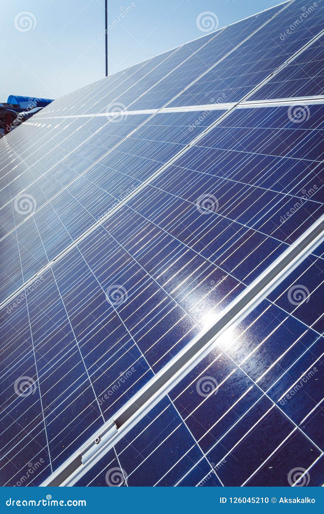 Background of Blue Solar Panels Stock Photo - Image of green, industry ...