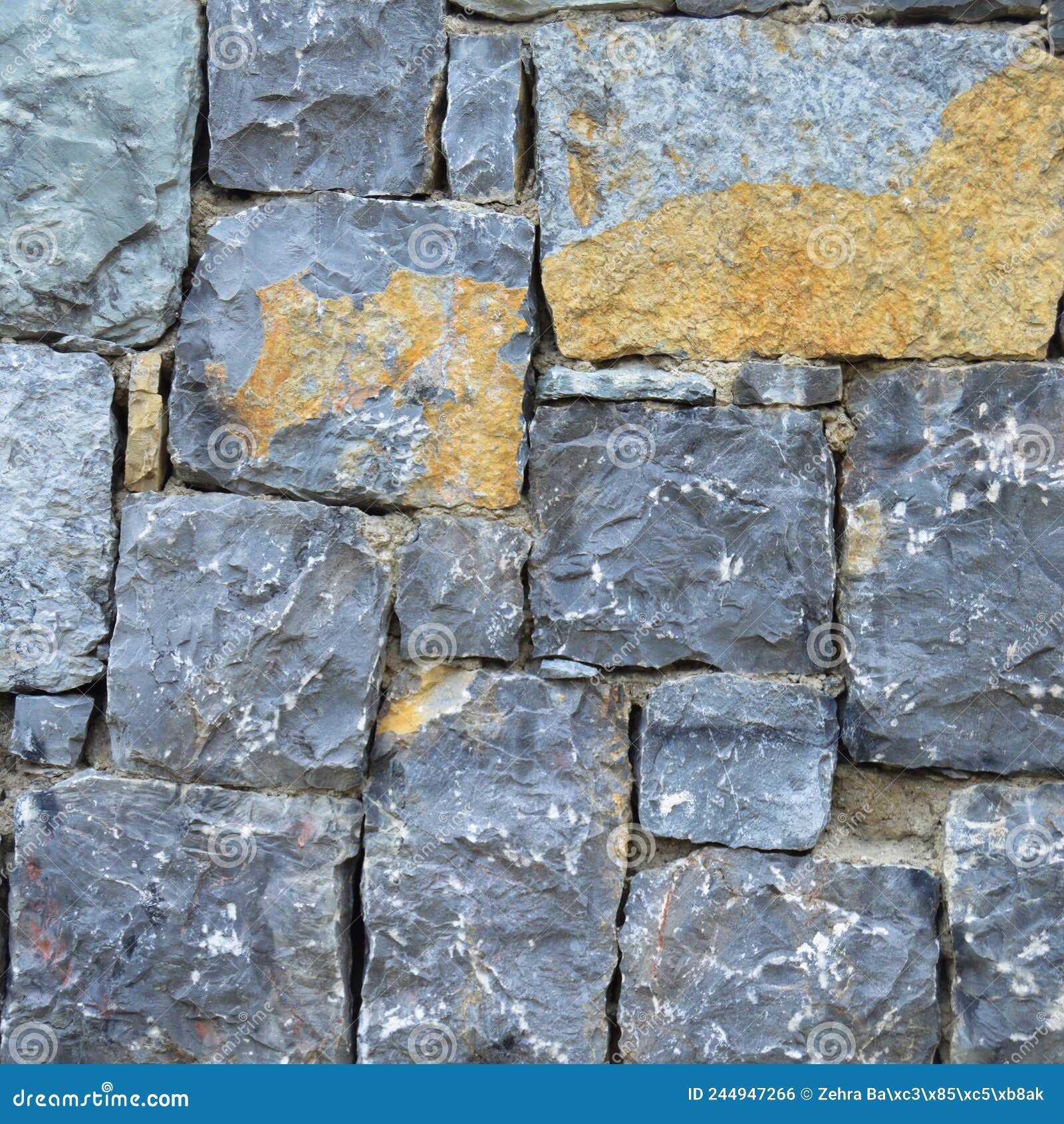 Fine cut blue stone wall stock photo. Image of concrete - 244947266