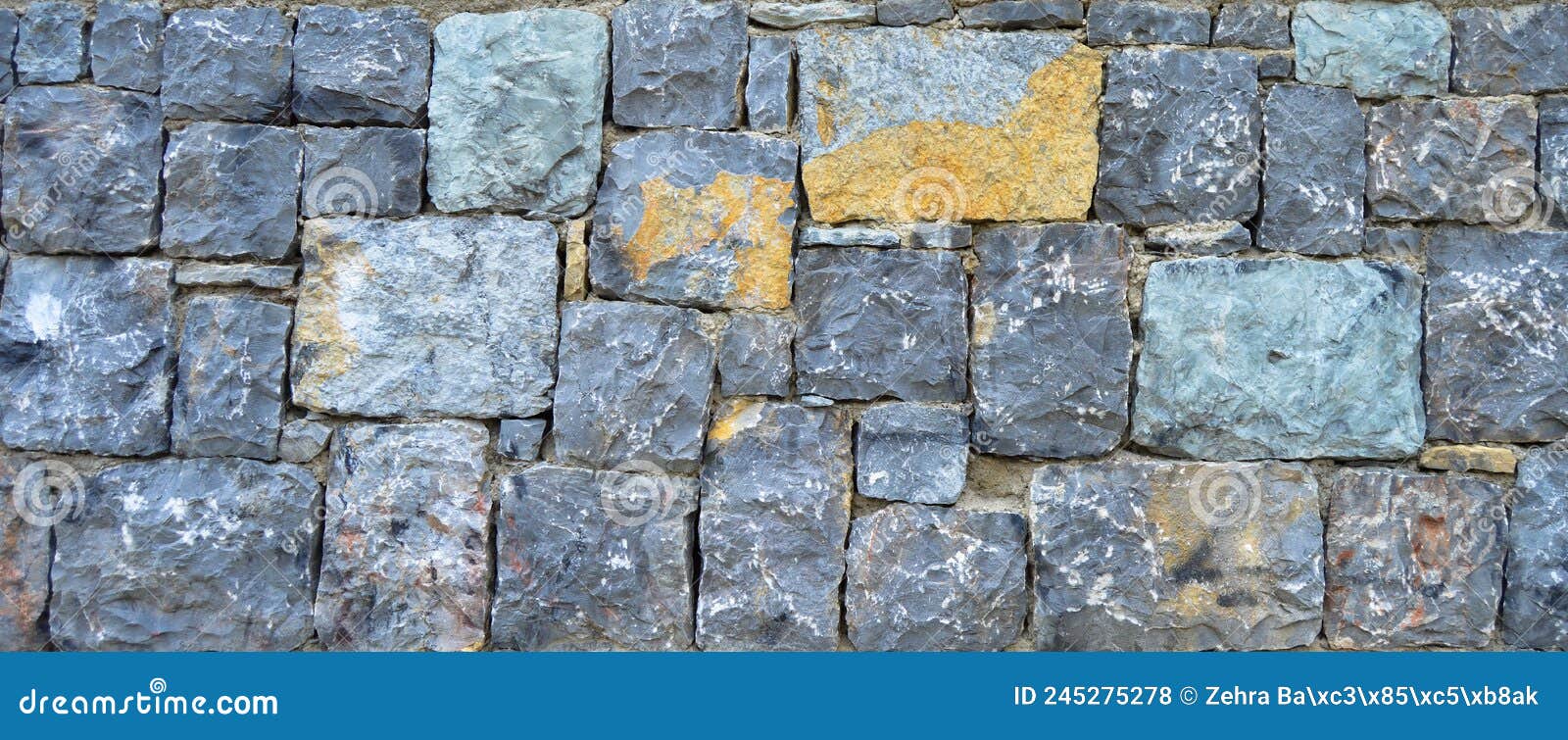 Fine cut blue stone wall stock photo. Image of defense - 245275278