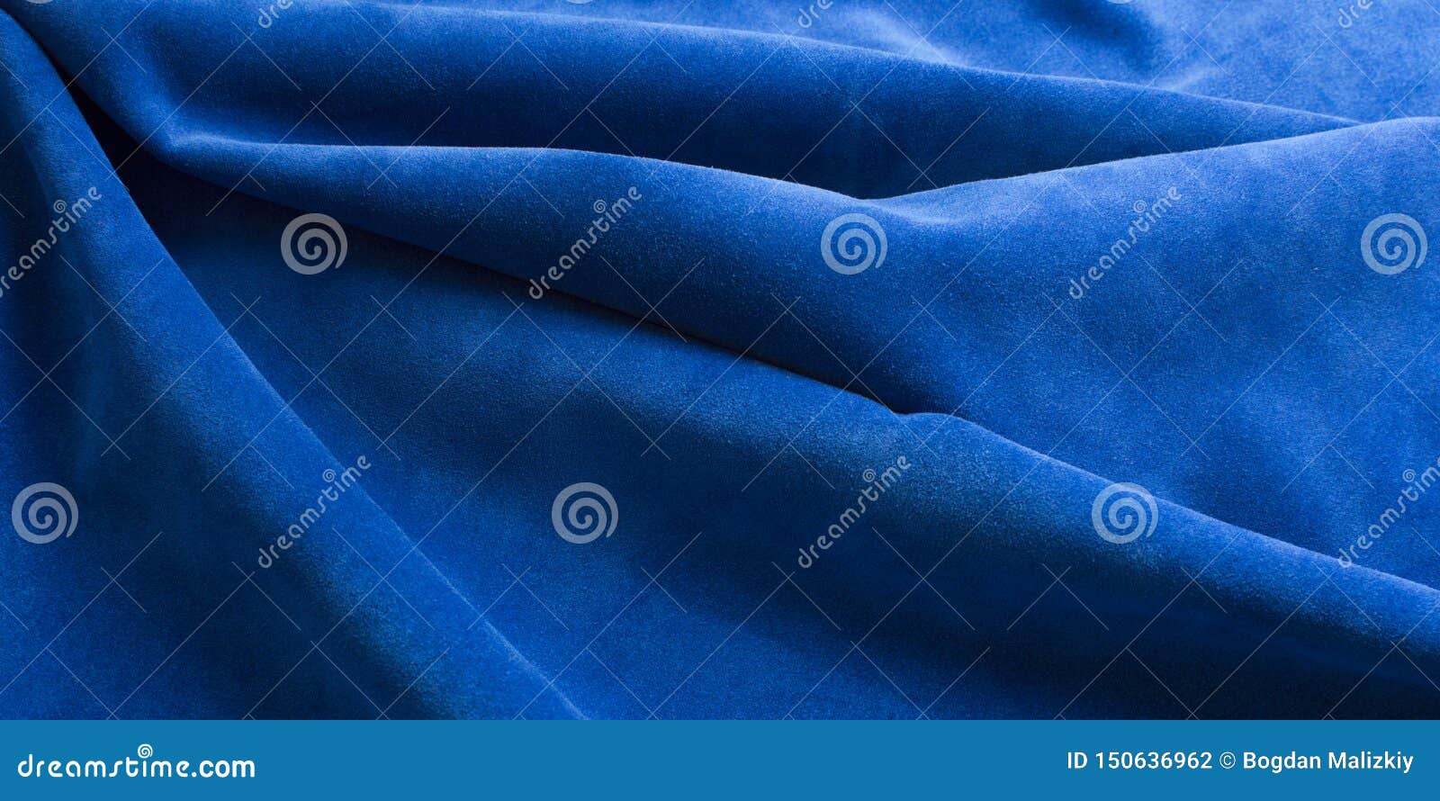 Background of Blue Suede, Crumpled, Texture, Natural Fabric Stock Photo ...