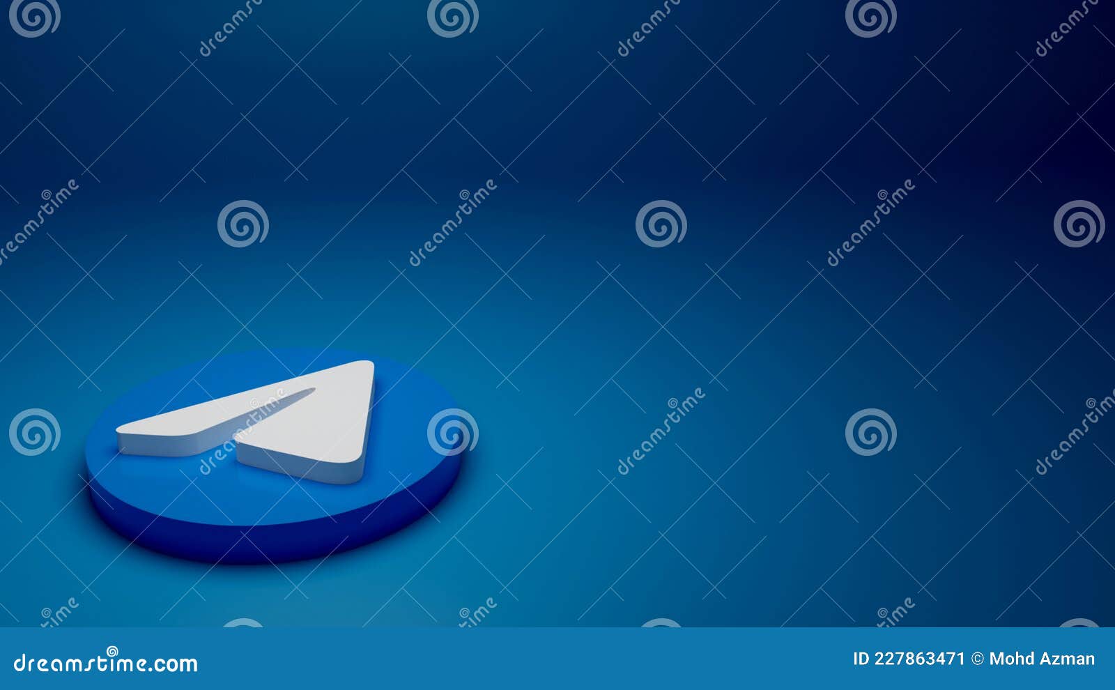 Background Blue with Telegram Icon 3d Rendering Editorial Photo ...