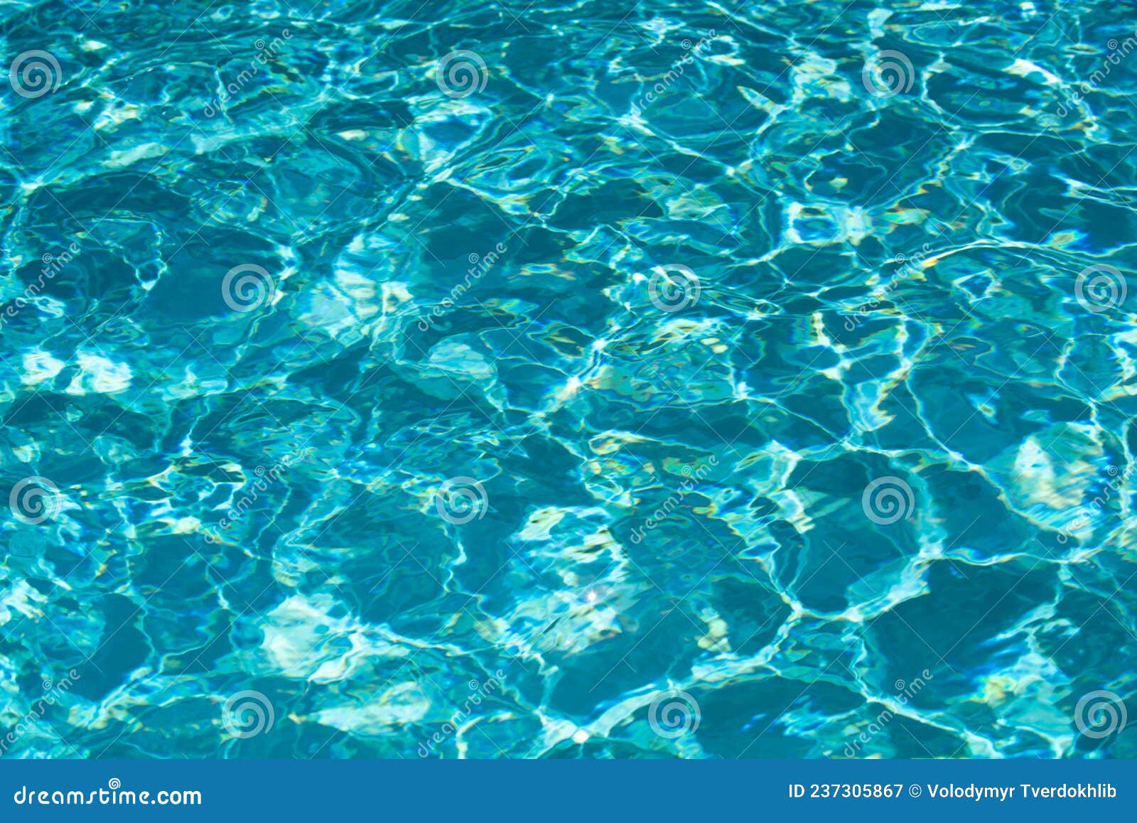 Background of Blue Water in Swimming Pool with Sun Reflection, Ripple ...