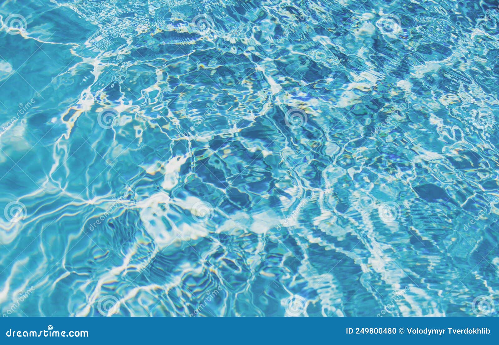 Background of Blue Water in Swimming Pool with Sun Reflection, Ripple ...