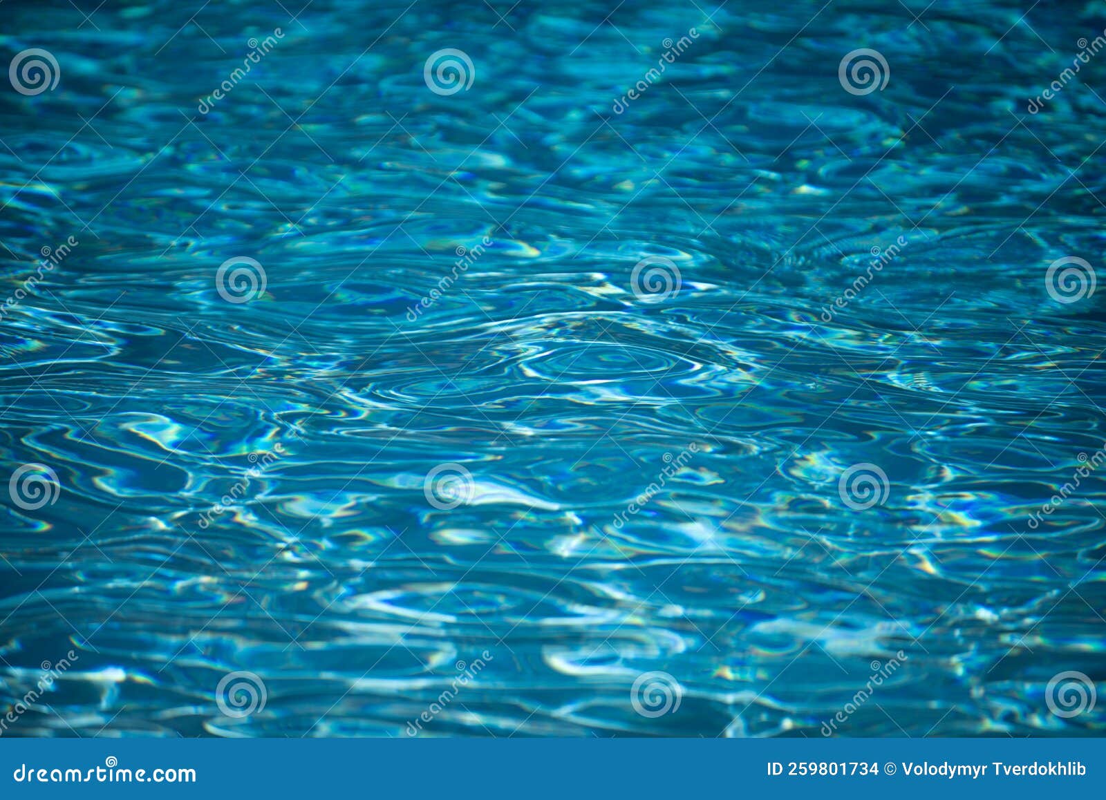 Background of Blue Water in Swimming Pool with Sun Reflection, Ripple ...
