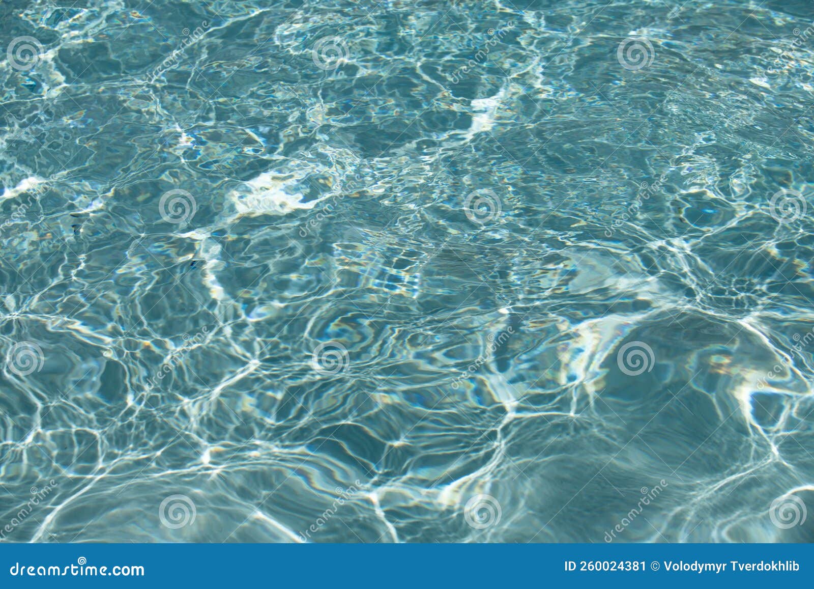 Background of Blue Water in Swimming Pool with Sun Reflection, Ripple ...