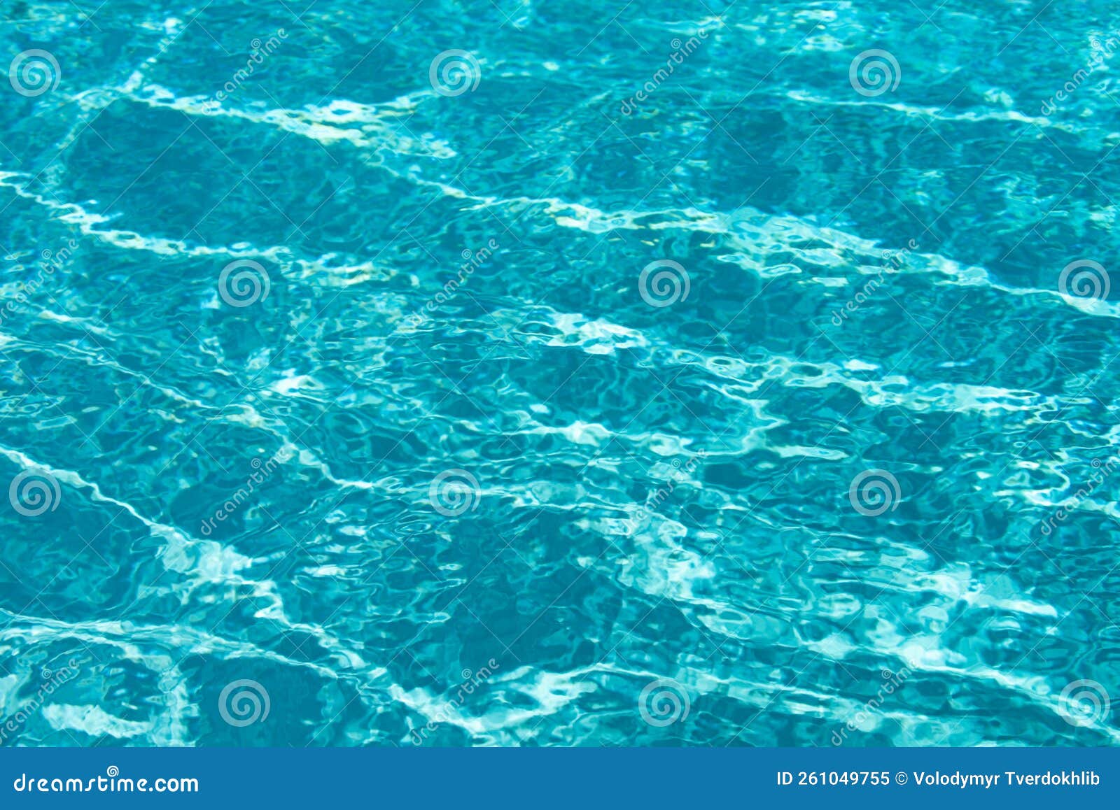 Background of Blue Water in Swimming Pool with Sun Reflection, Ripple ...