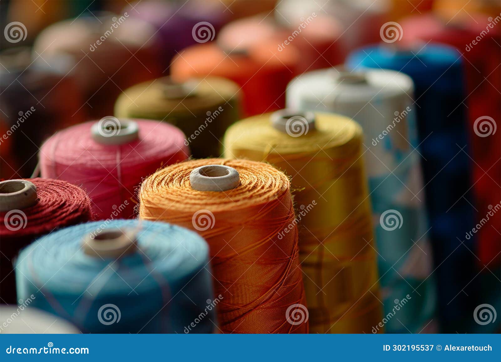 Background from Bobbins with Multi-colored Sewing Threads. Stock Image ...