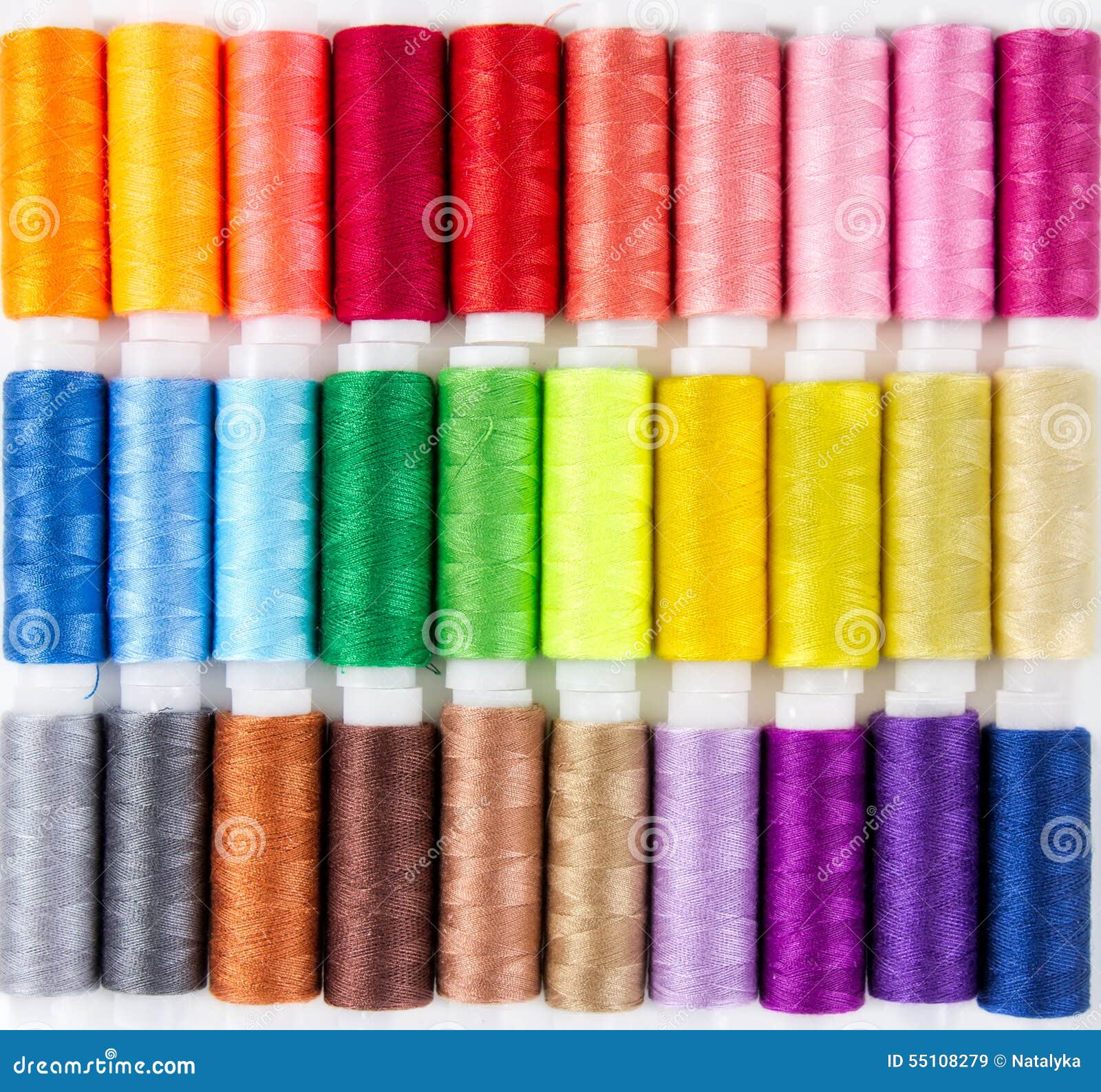Background from Bobbins with Multicolored Thread Stock Image - Image of ...