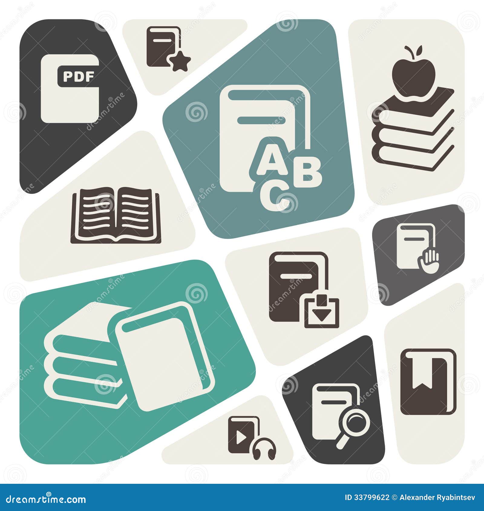 Background with book icons stock illustration. Illustration of ...