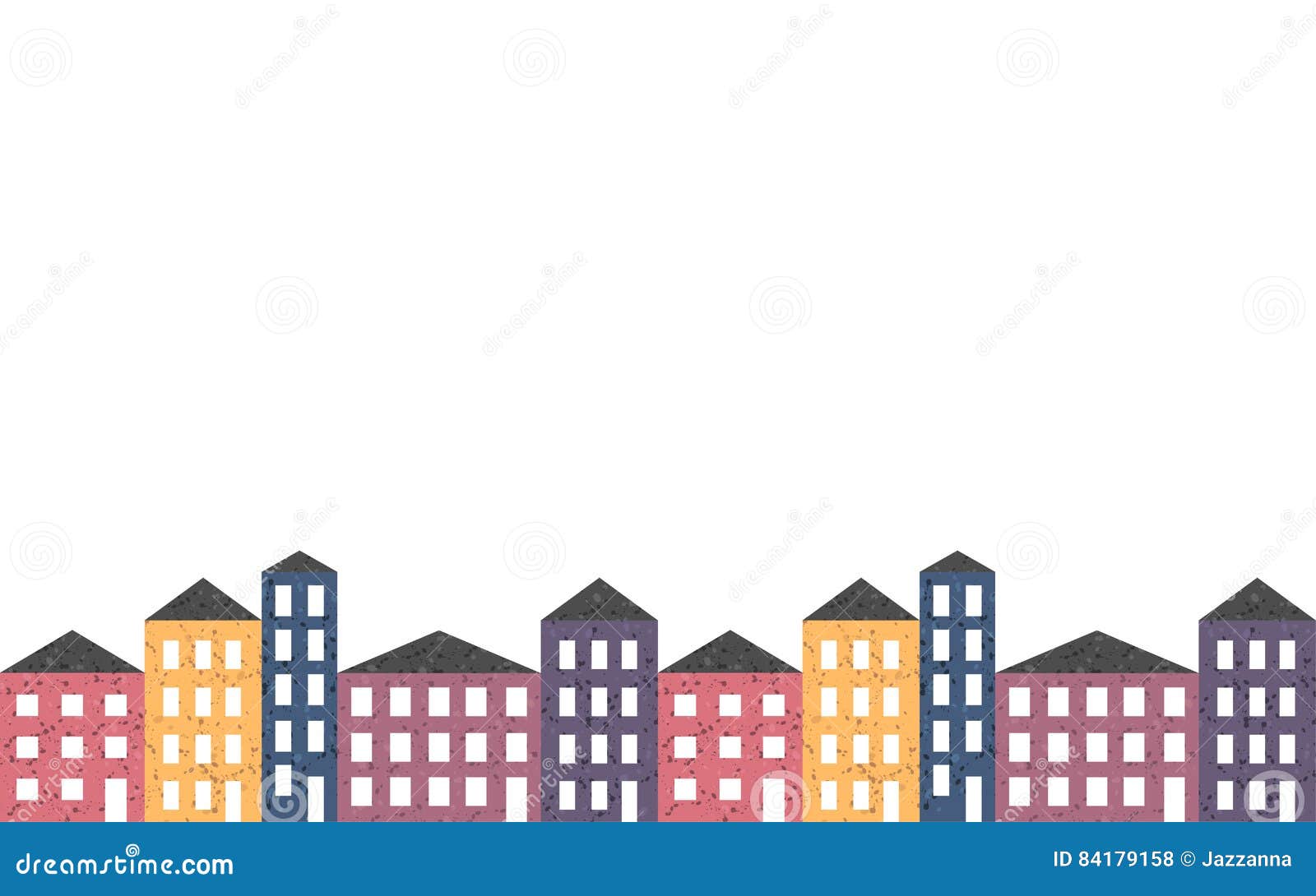 Background Border Colorful Houses Stock Vector - Illustration of roof ...