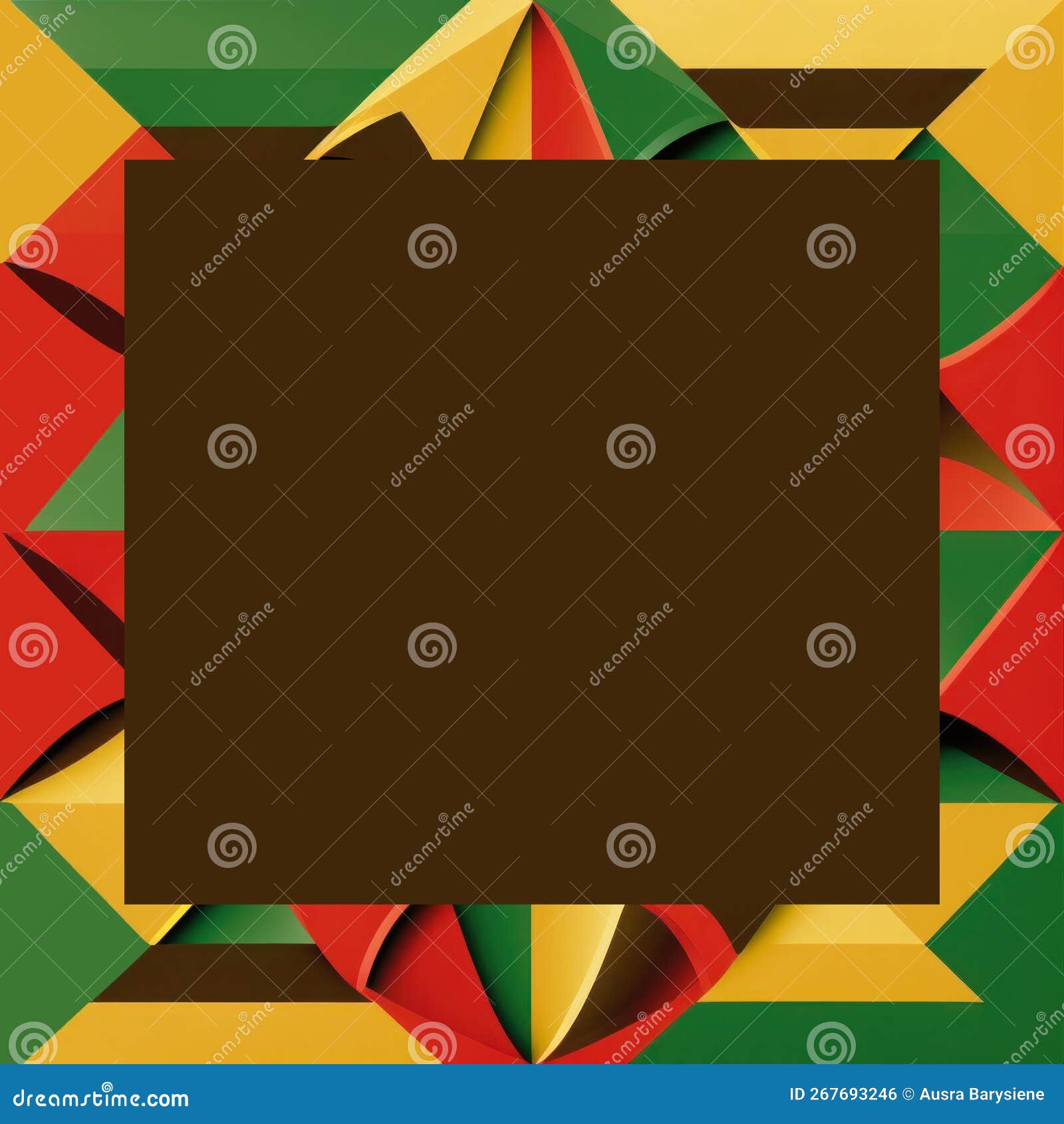 Background Border with Red, Yellow and Green Geometric Pattern. Created ...