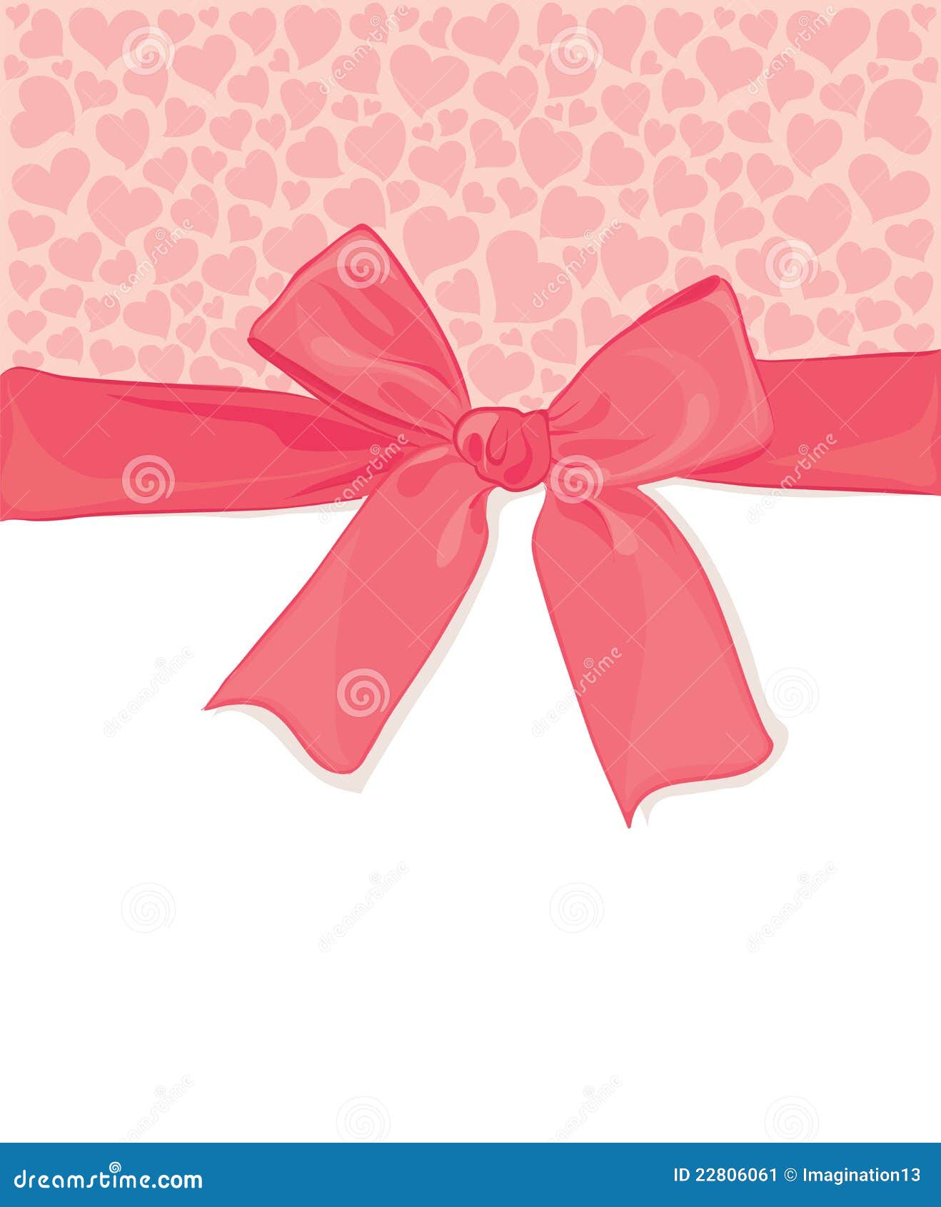 Background with a Bow and Hearts Stock Vector - Illustration of design ...