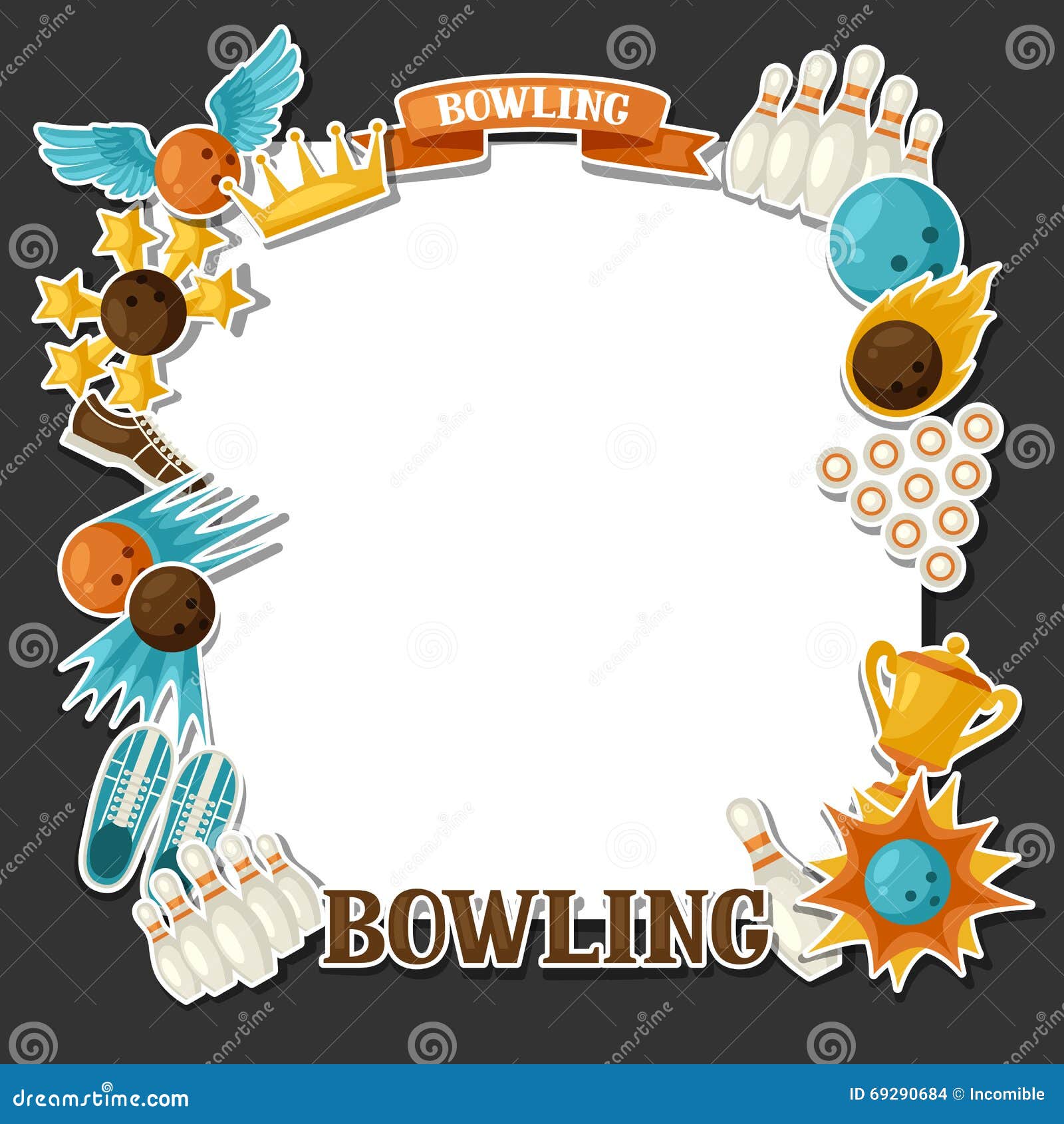 Background with Bowling Items. Image for Advertising Booklets, Banners ...
