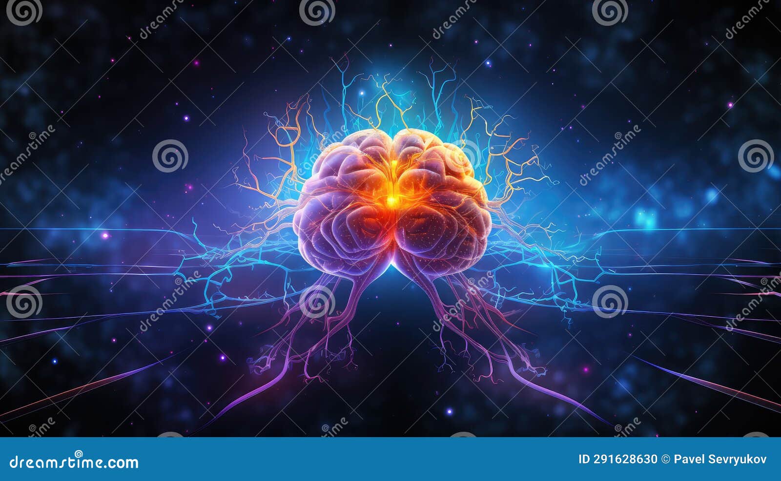 Background Brain Synapse Scan Stock Illustration - Illustration of data ...