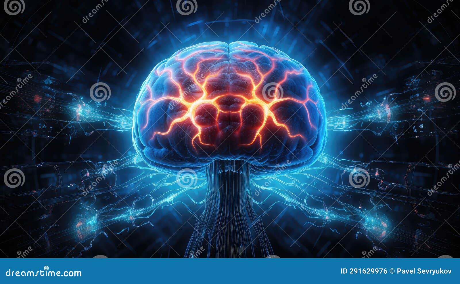 Background Brain Synapse Scan Stock Illustration - Illustration of creative, fractal: 291629976