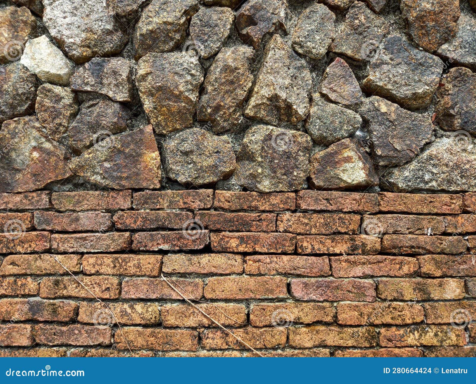 Background of Brick and Stone Wall Texture. Close-up Image Stock Photo ...