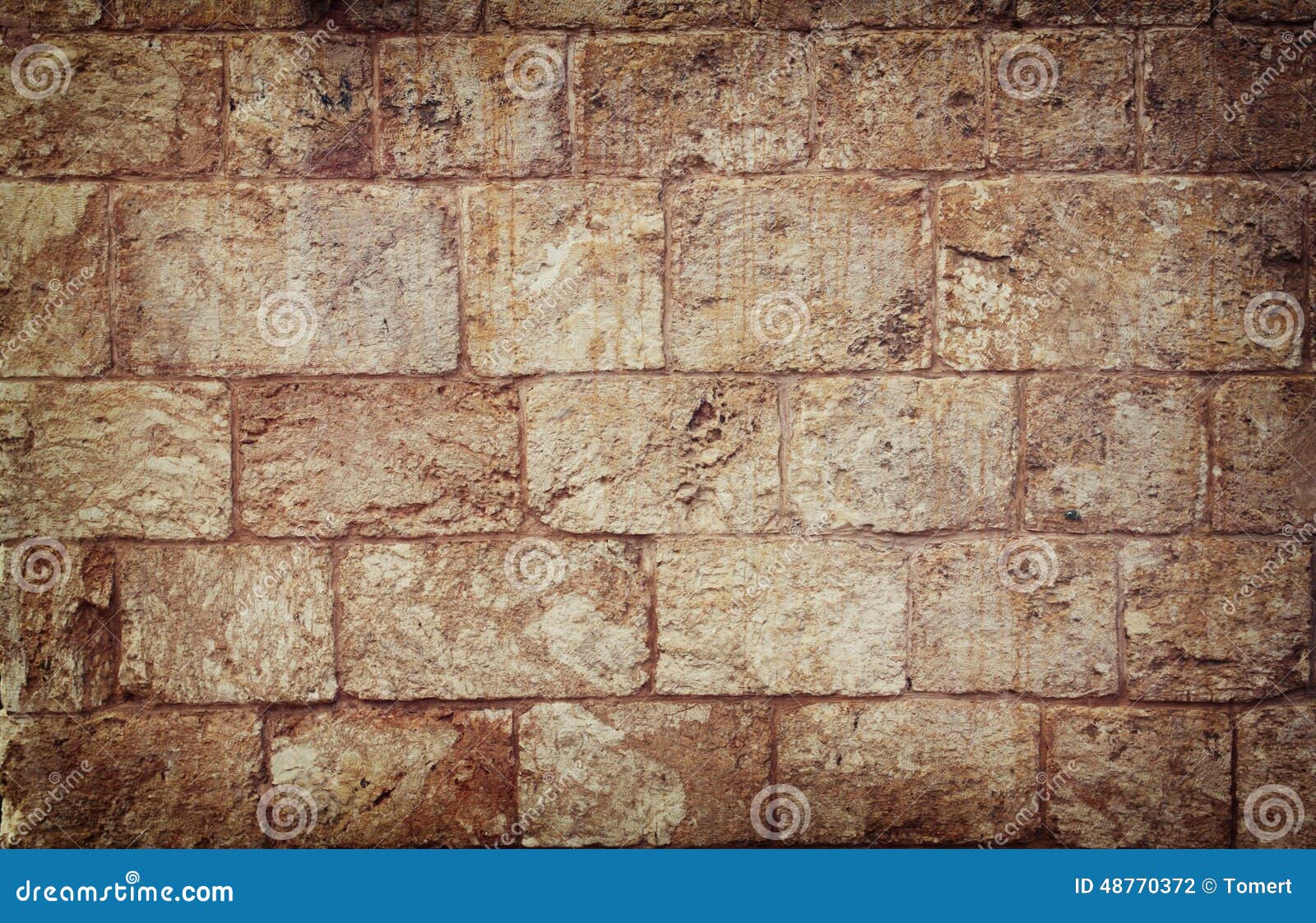 Background of Brick Wall Texture from Jerusalem Stone Stock Photo ...