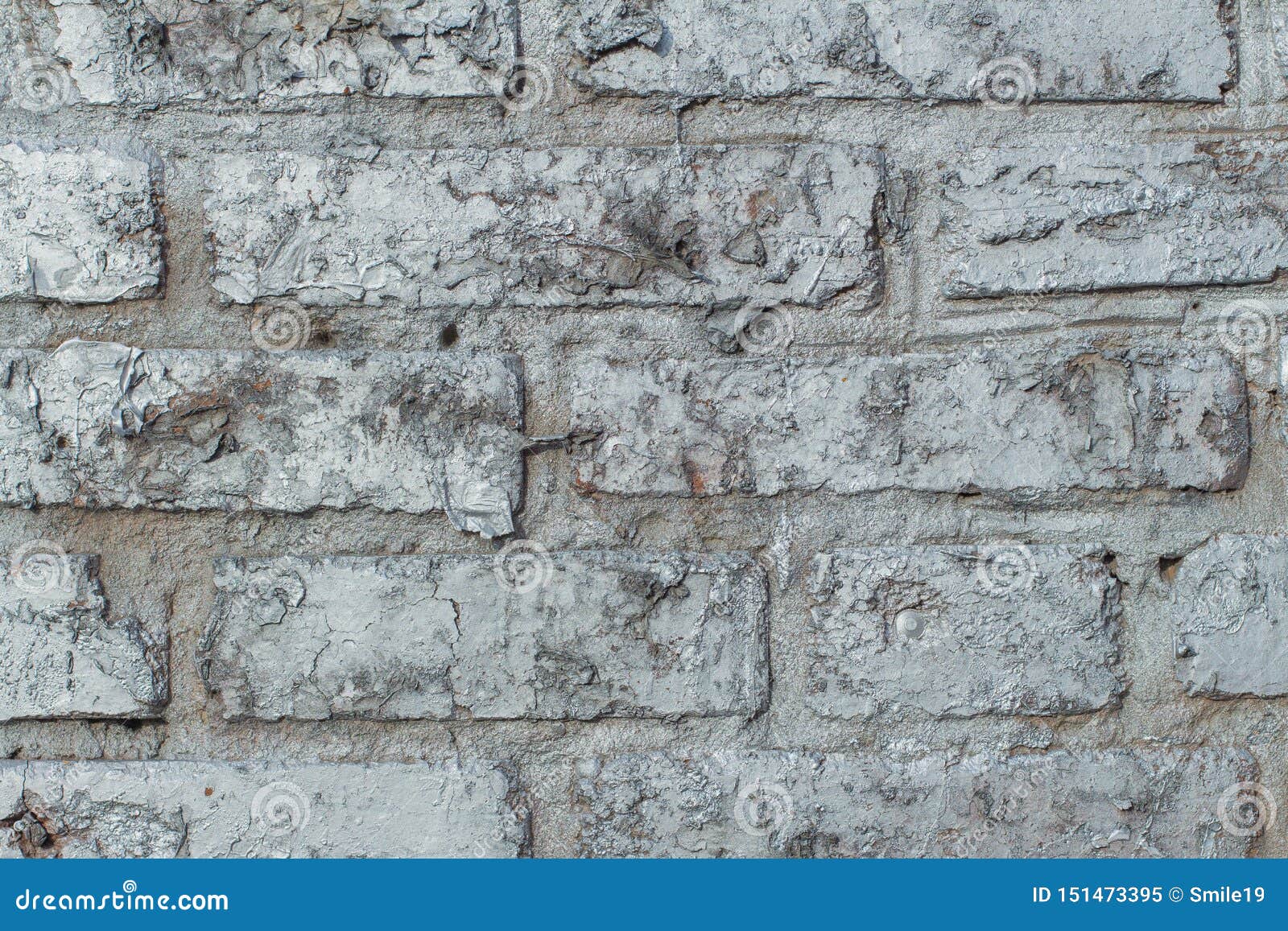 Background of Brick Wall Texture Painted Silver Paint Stock Image ...