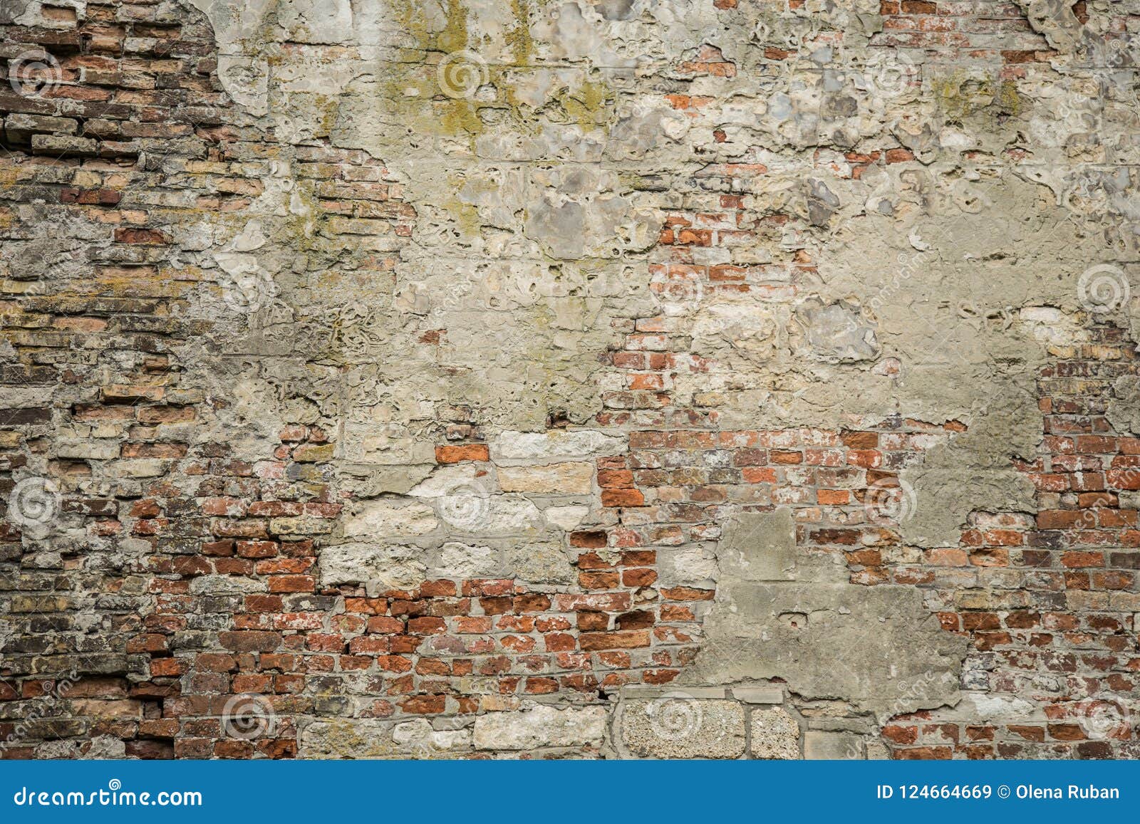 Background of Brick Wall Torn Apart by Time Stock Image - Image of ...