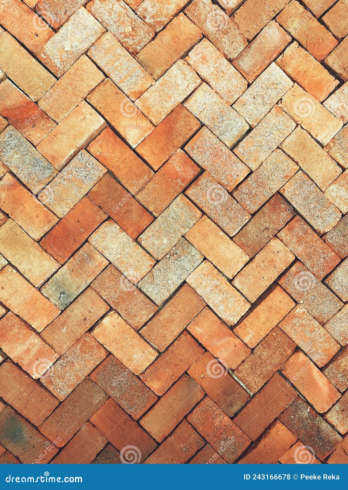 Pattern on the Wall with before the Orange Bricks. Stock Photo - Image ...