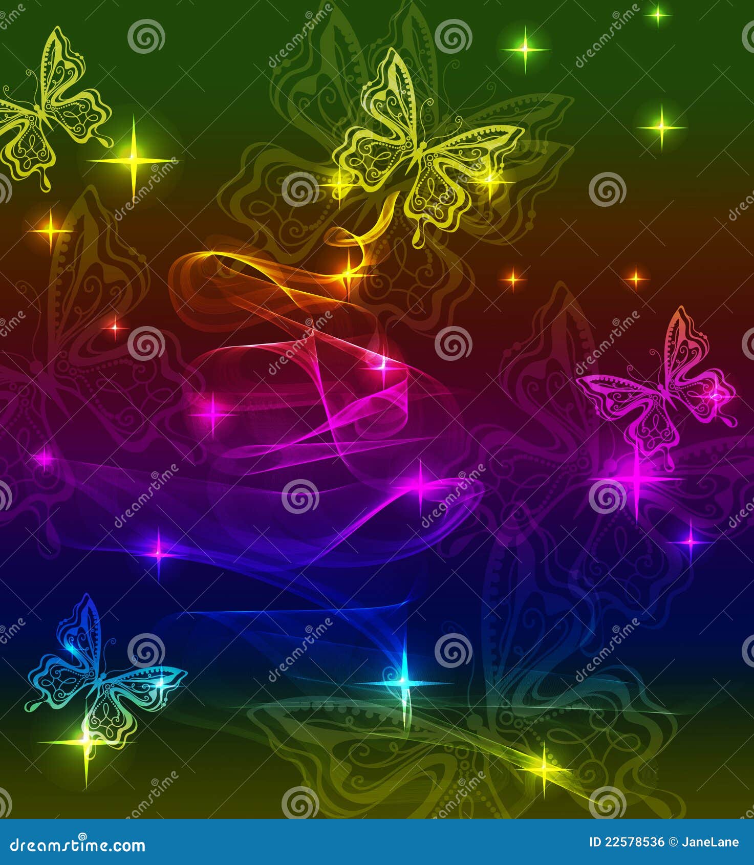 Background with Bright Butterly Stock Vector - Illustration of style ...