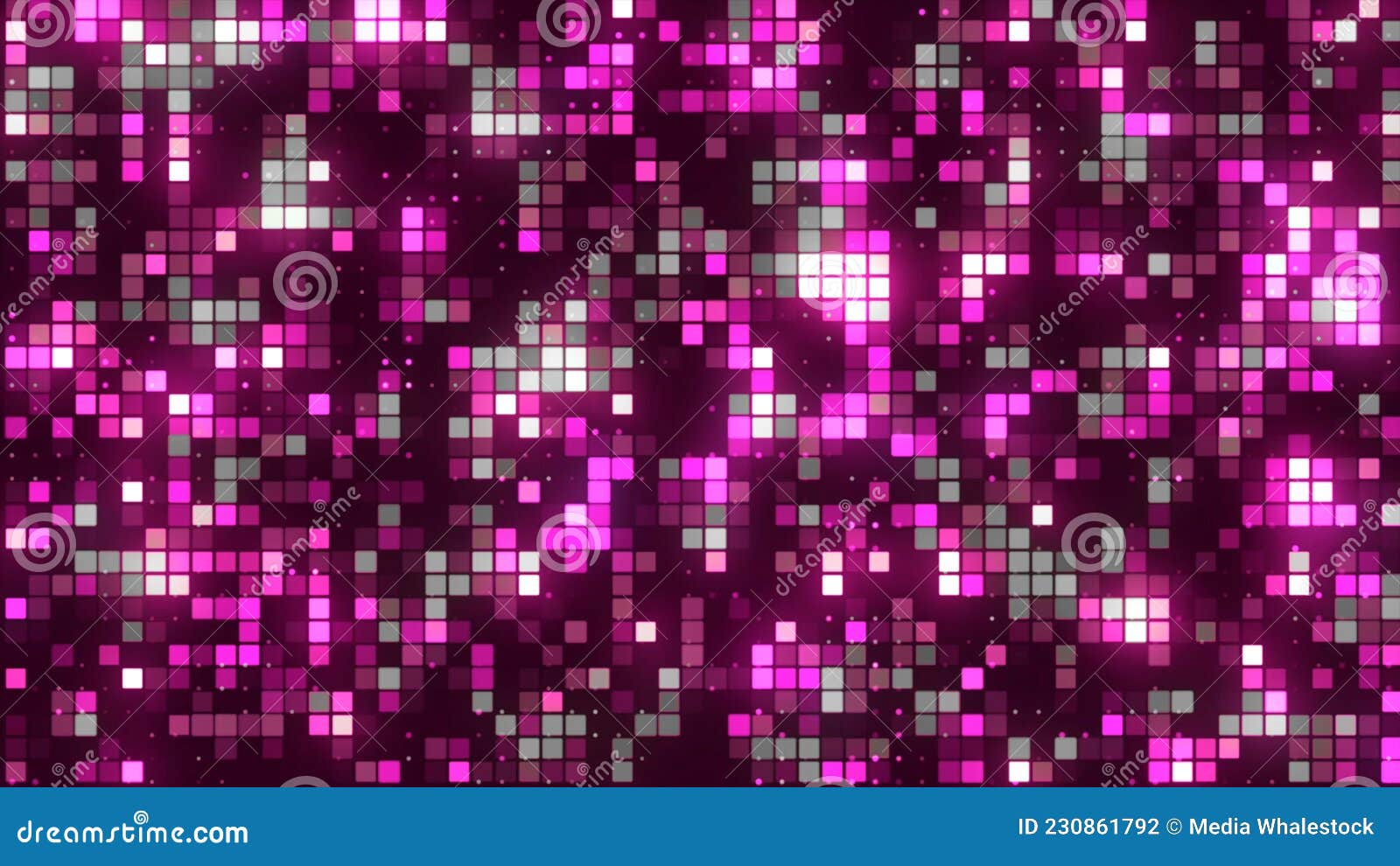 Background of Bright Disco Pixels. Motion. Moving and Glowing Pixels in ...