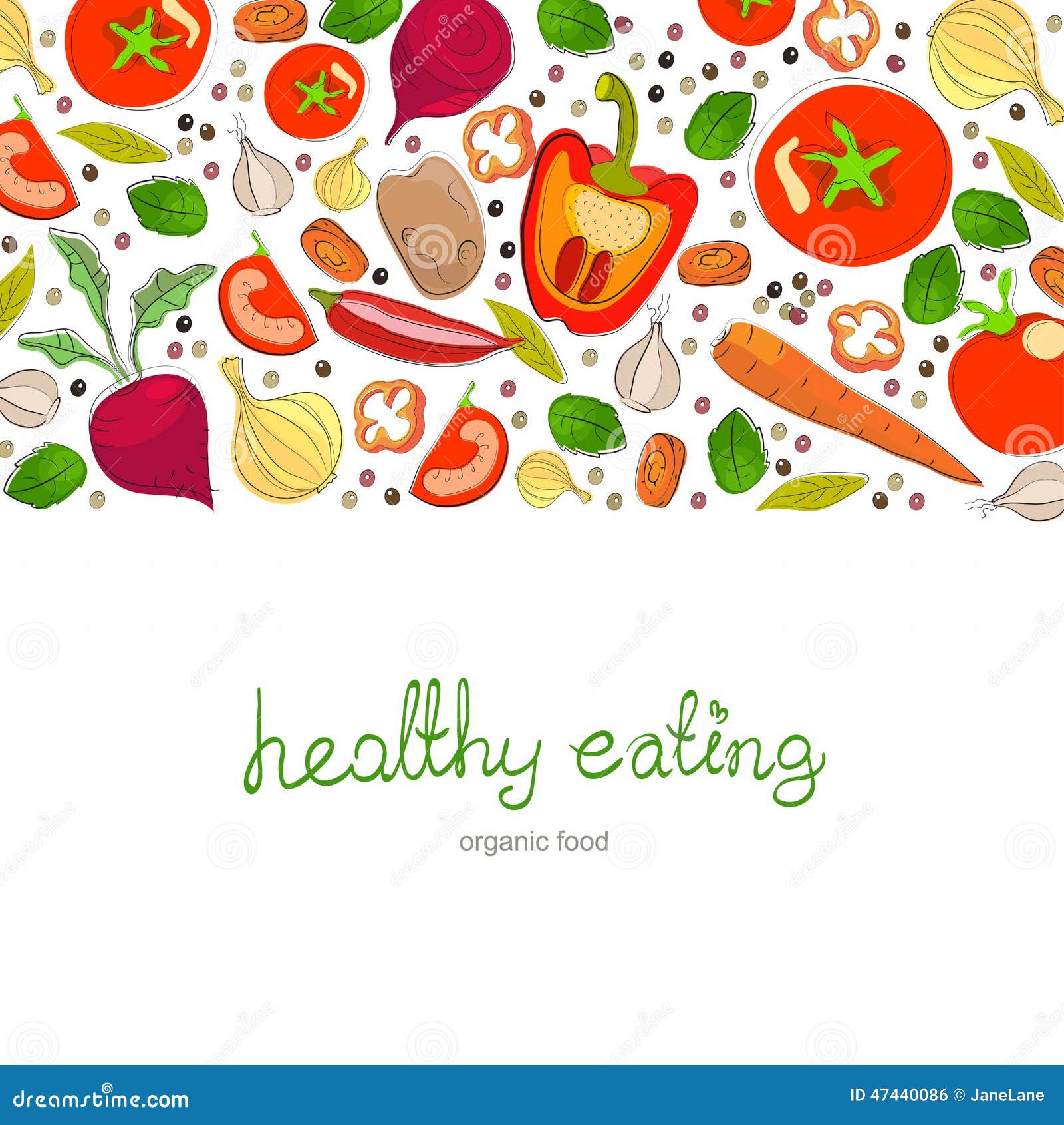 Background with Bright Healthy Vegetables Stock Vector - Illustration ...