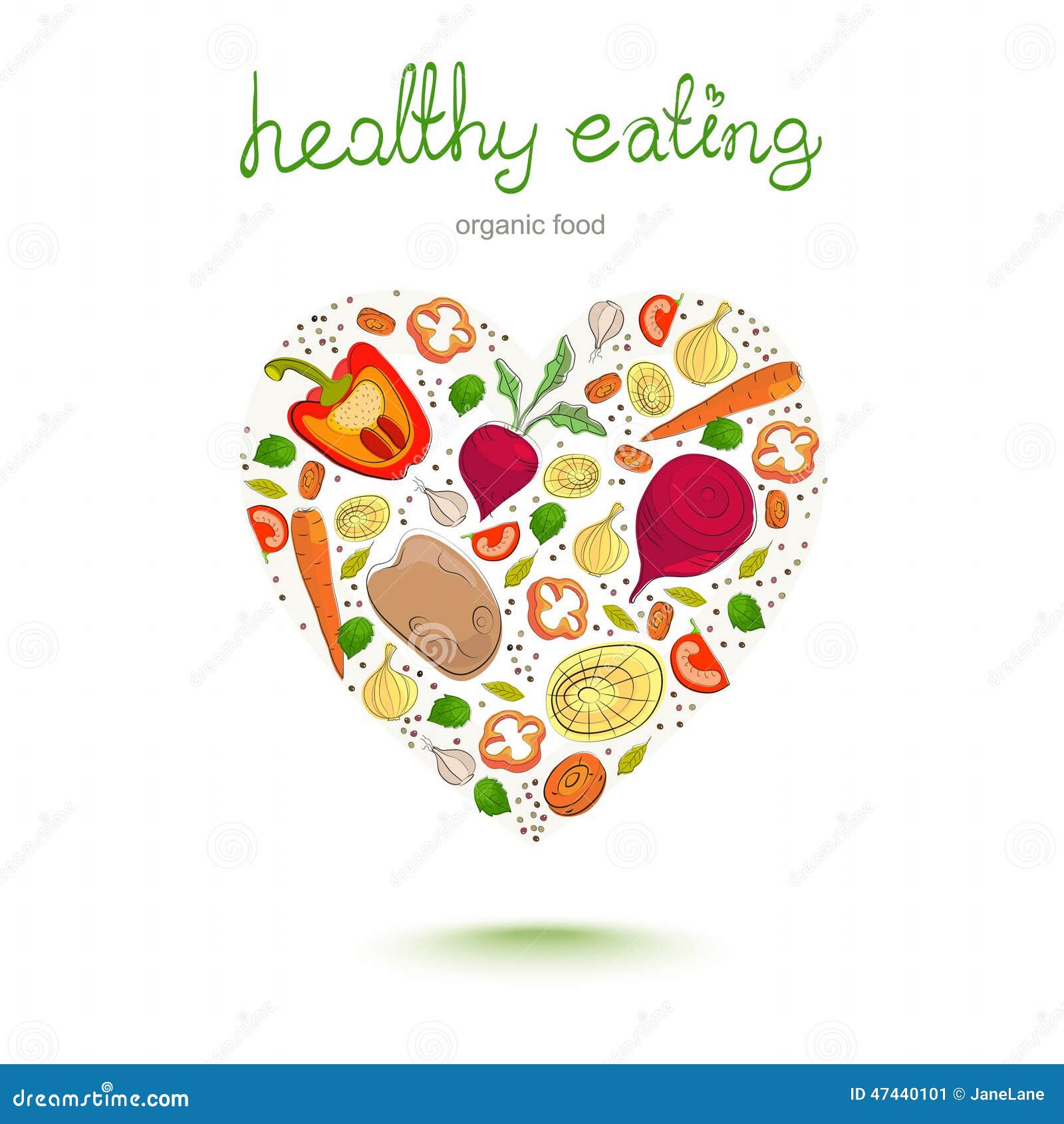 Background with Bright Healthy Vegetables Stock Vector - Illustration ...