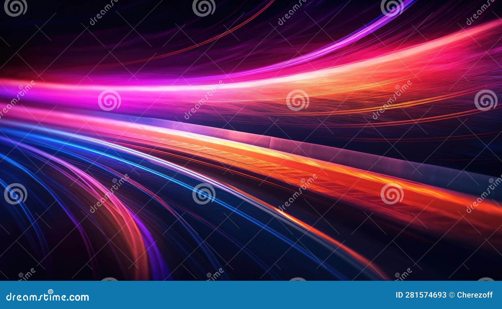 Background of Bright Luminous Lines Stock Illustration - Illustration ...