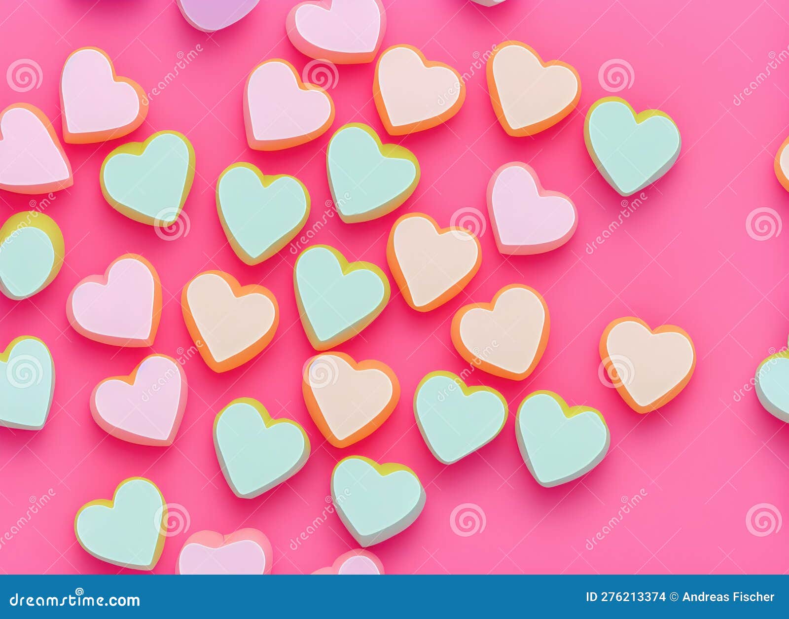 Background of Bright Multi-colored Hearts. Stock Illustration ...