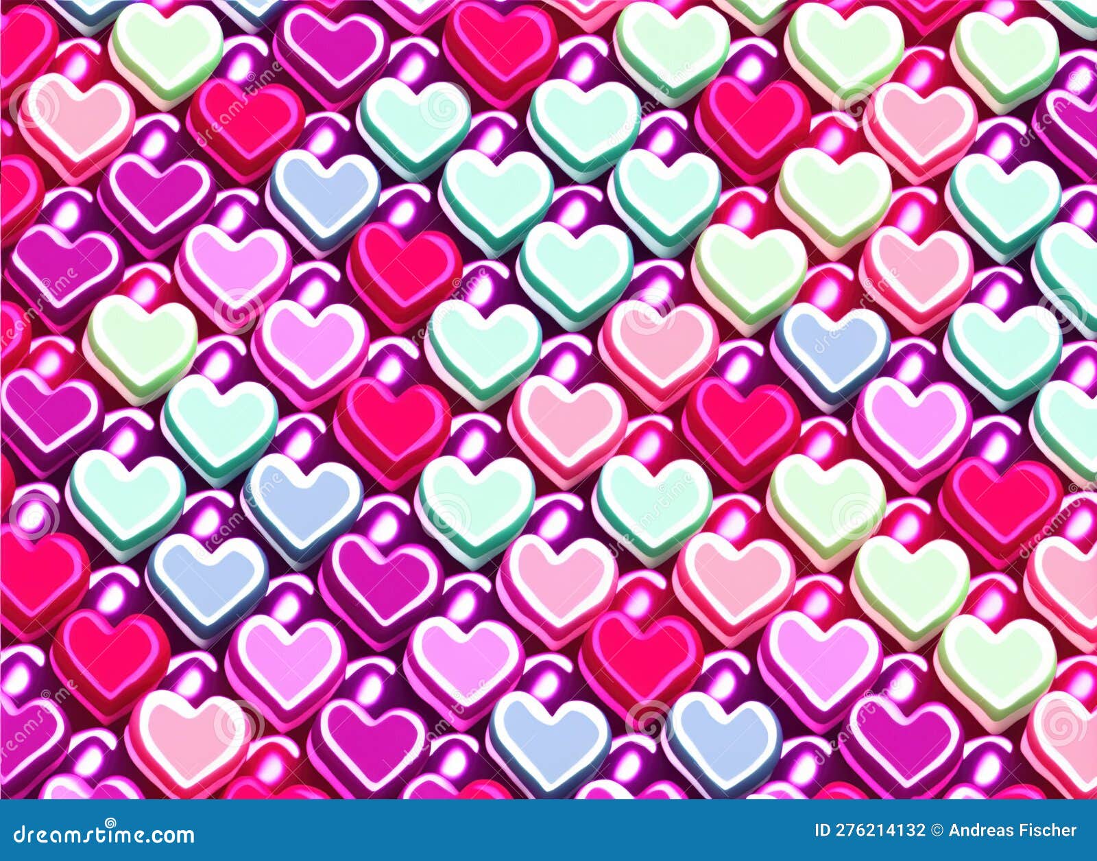 Background of Bright Multi-colored Hearts. Stock Illustration ...