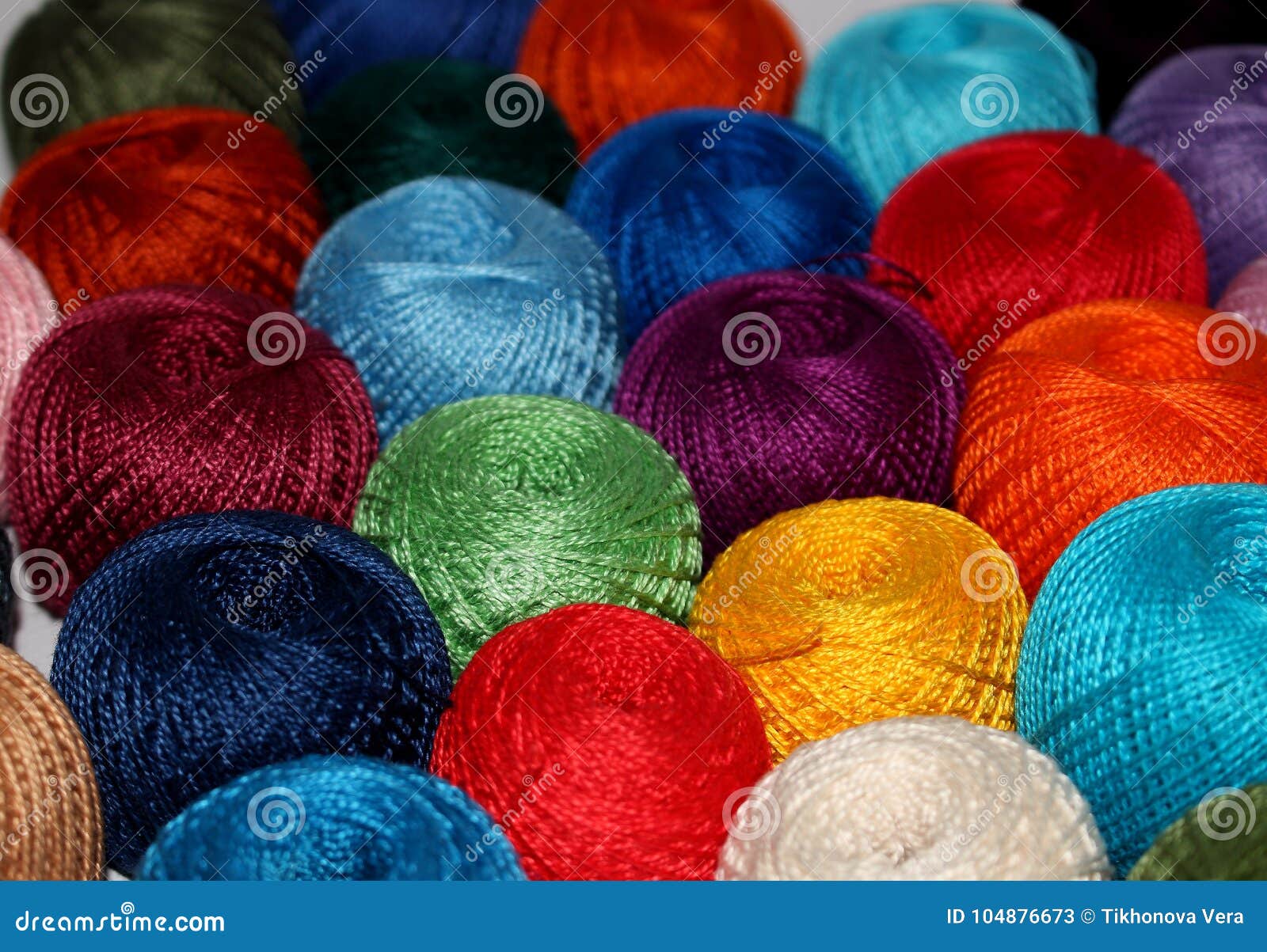 Background of Many Small Balls of Colored Bright Threads Stock Image ...