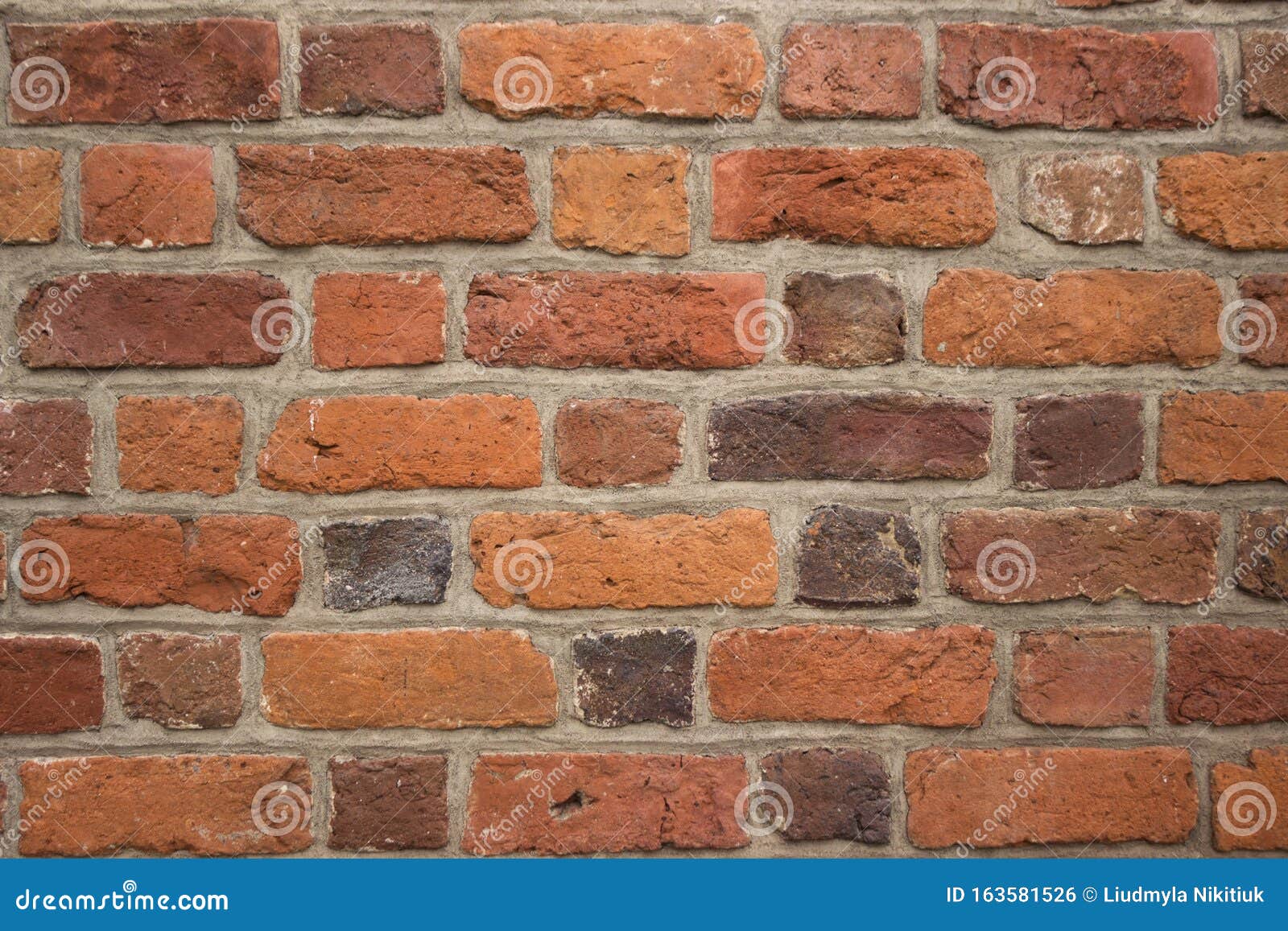 Background, Bright Red Brick Wall of an Old Building. Brick Textured ...