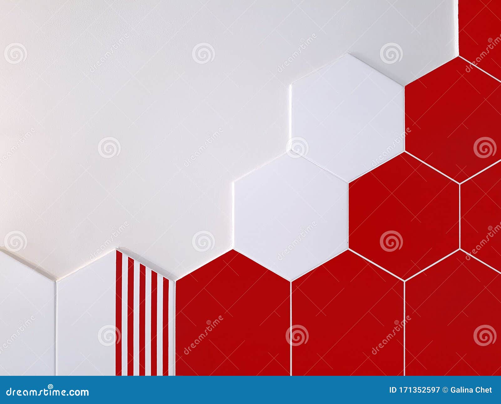 A Background of Bright Red and White Ceramic Tiles in the Shape of a ...