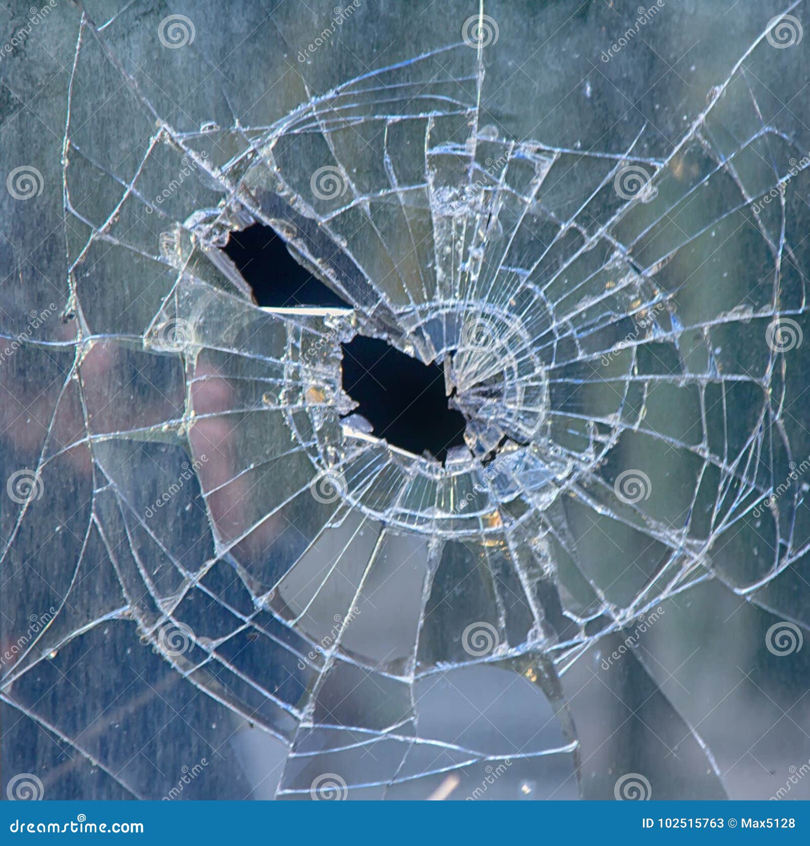 Background Broken Window during Riots. Stock Image - Image of impact ...