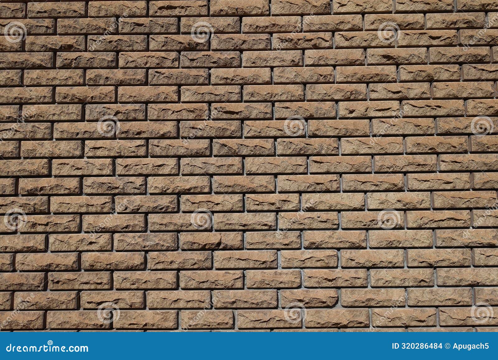 Background - Brown Split Face Brick Veneer Wall with Stretcher Bond Stock Photo - Image of split ...