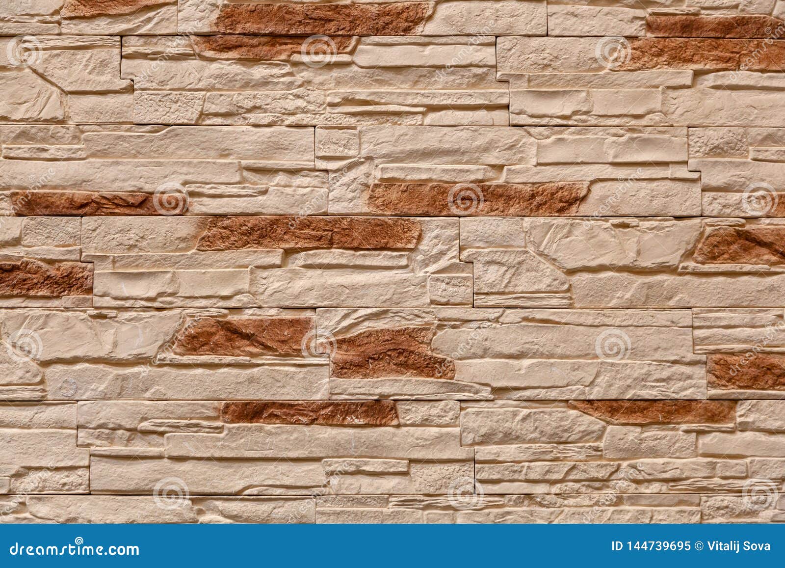 Background of Brown Stone Wall Made with Blocks Stock Image - Image of ...