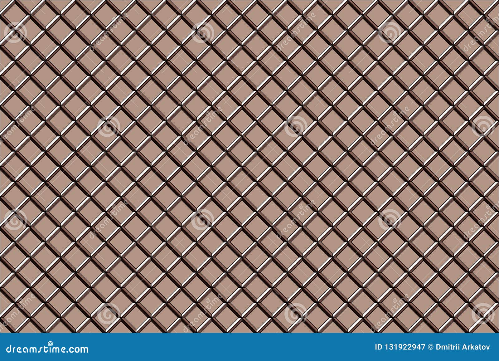Brown Waffle Pattern Background. 3D Render Stock Illustration ...