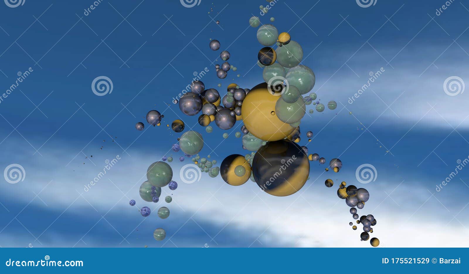 Background with Bubbles Flying in the Sky. Stock Illustration ...