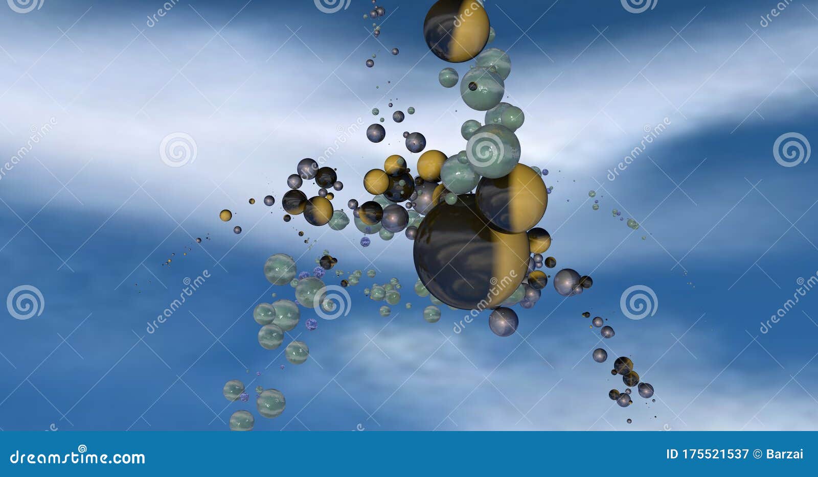 Background with Bubbles Flying in the Sky. Stock Illustration ...