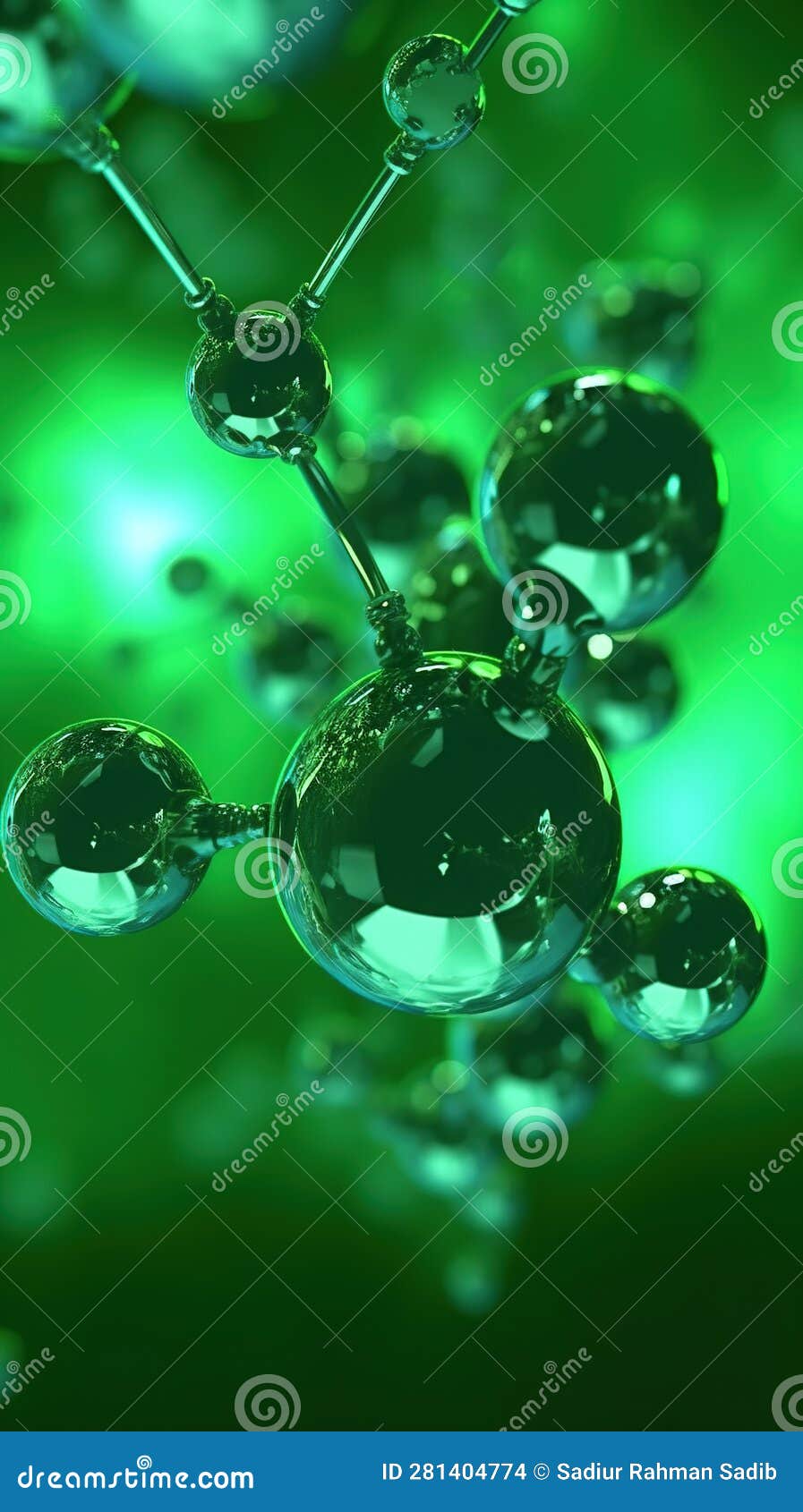 Background with Bubbles. Hydrogen Molecule Stock Illustration ...