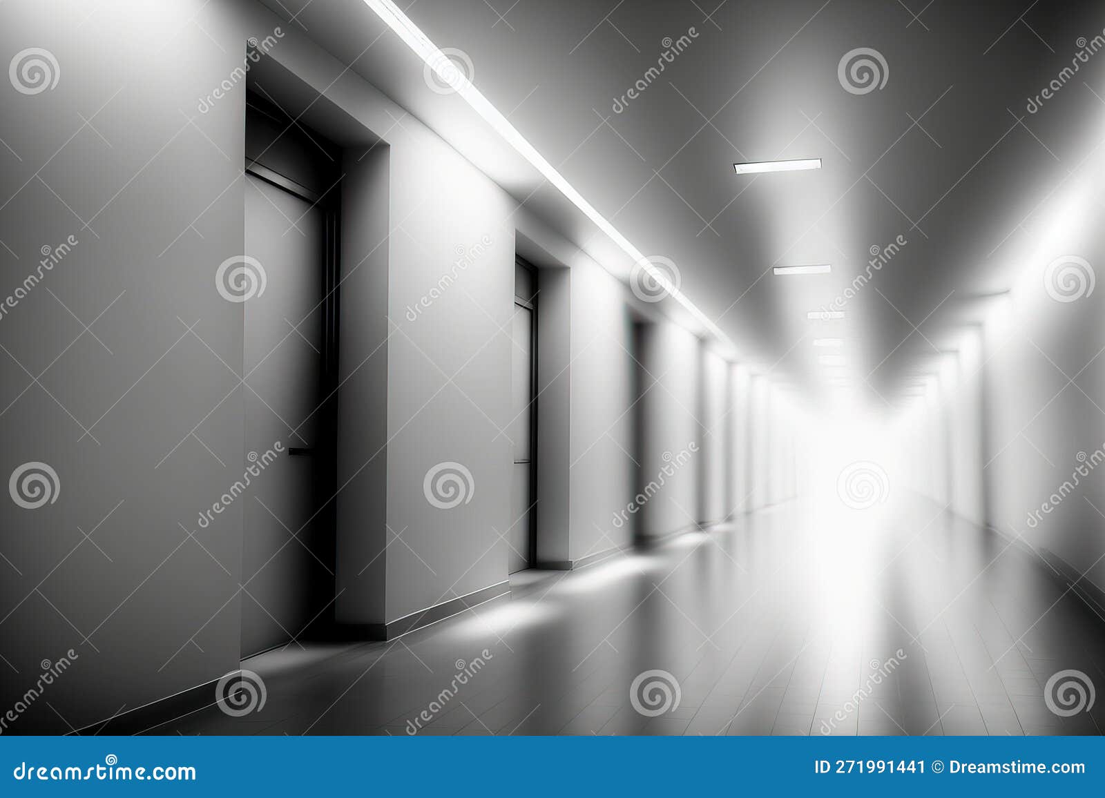 Background of Building Hallway in White Blur Stock Illustration ...