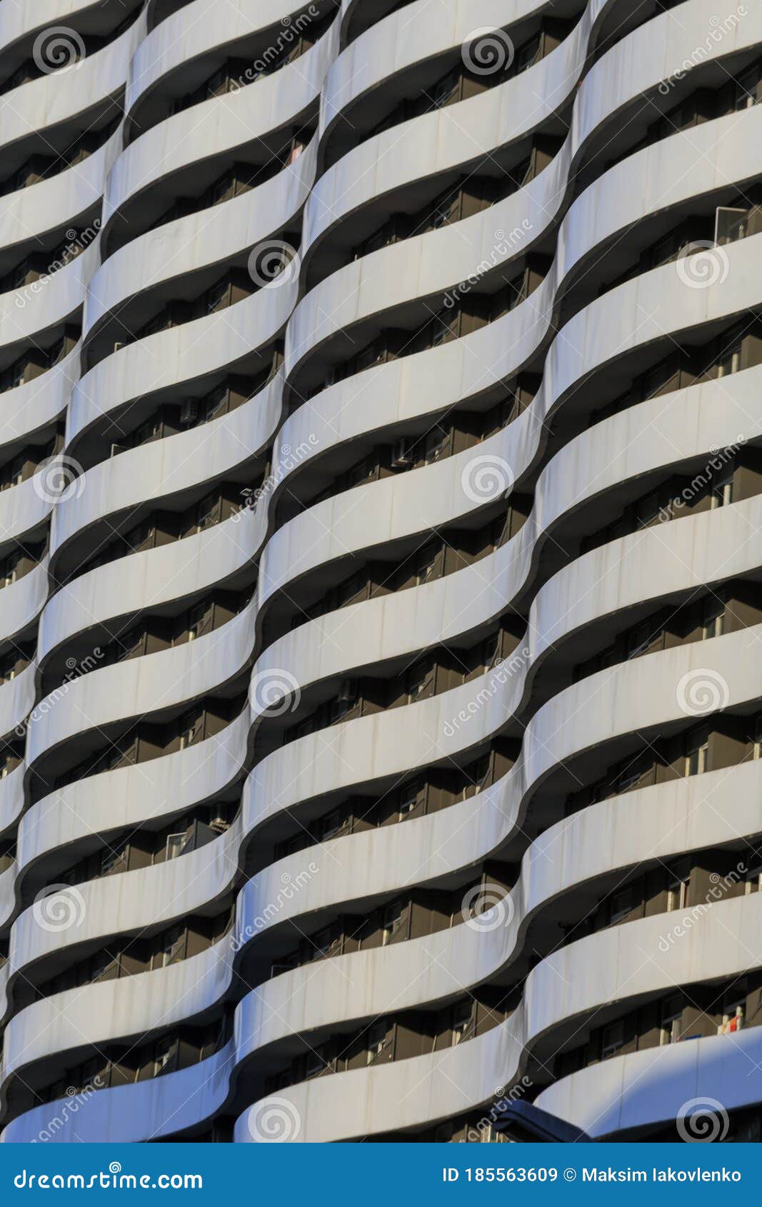Background of the Building with a Wavy Facade Stock Image - Image of ...