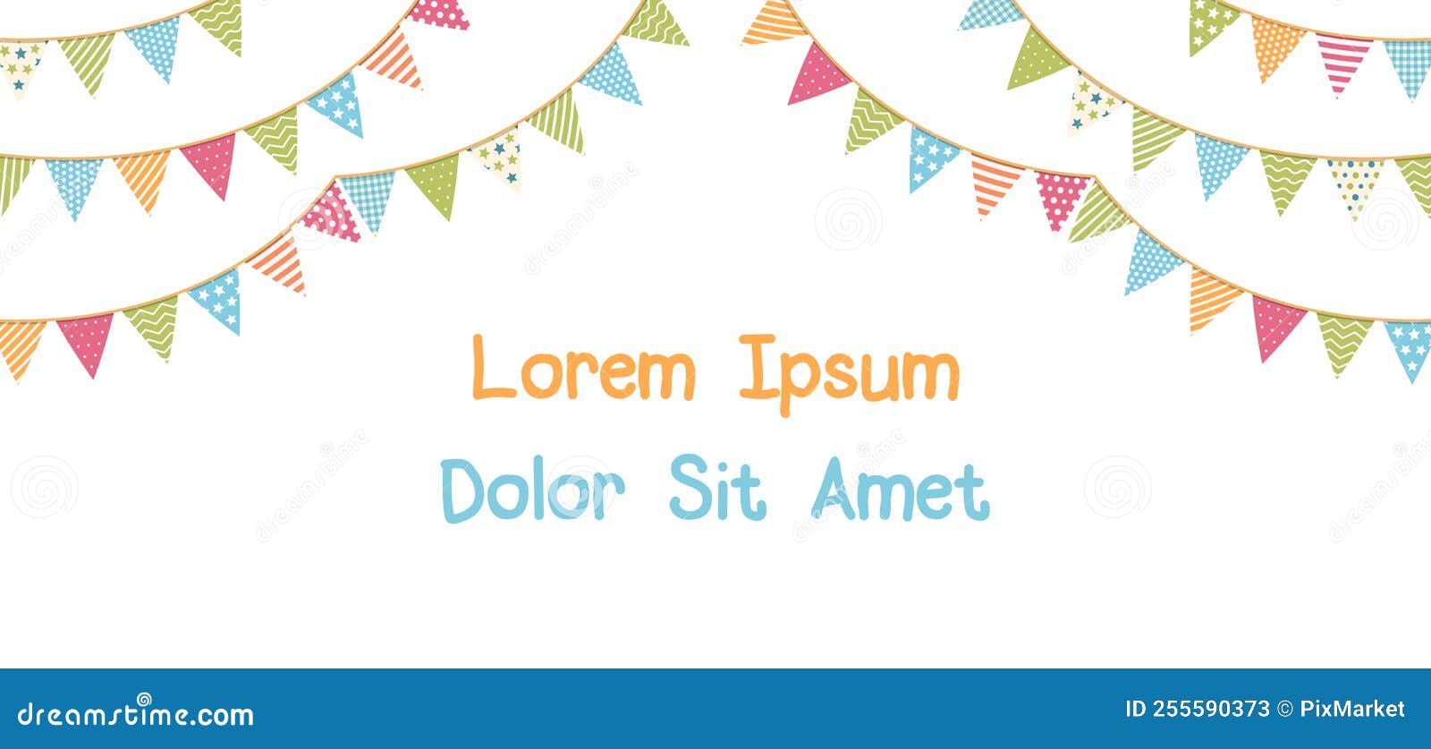 Background with Bunting stock vector. Illustration of pennant - 255590373