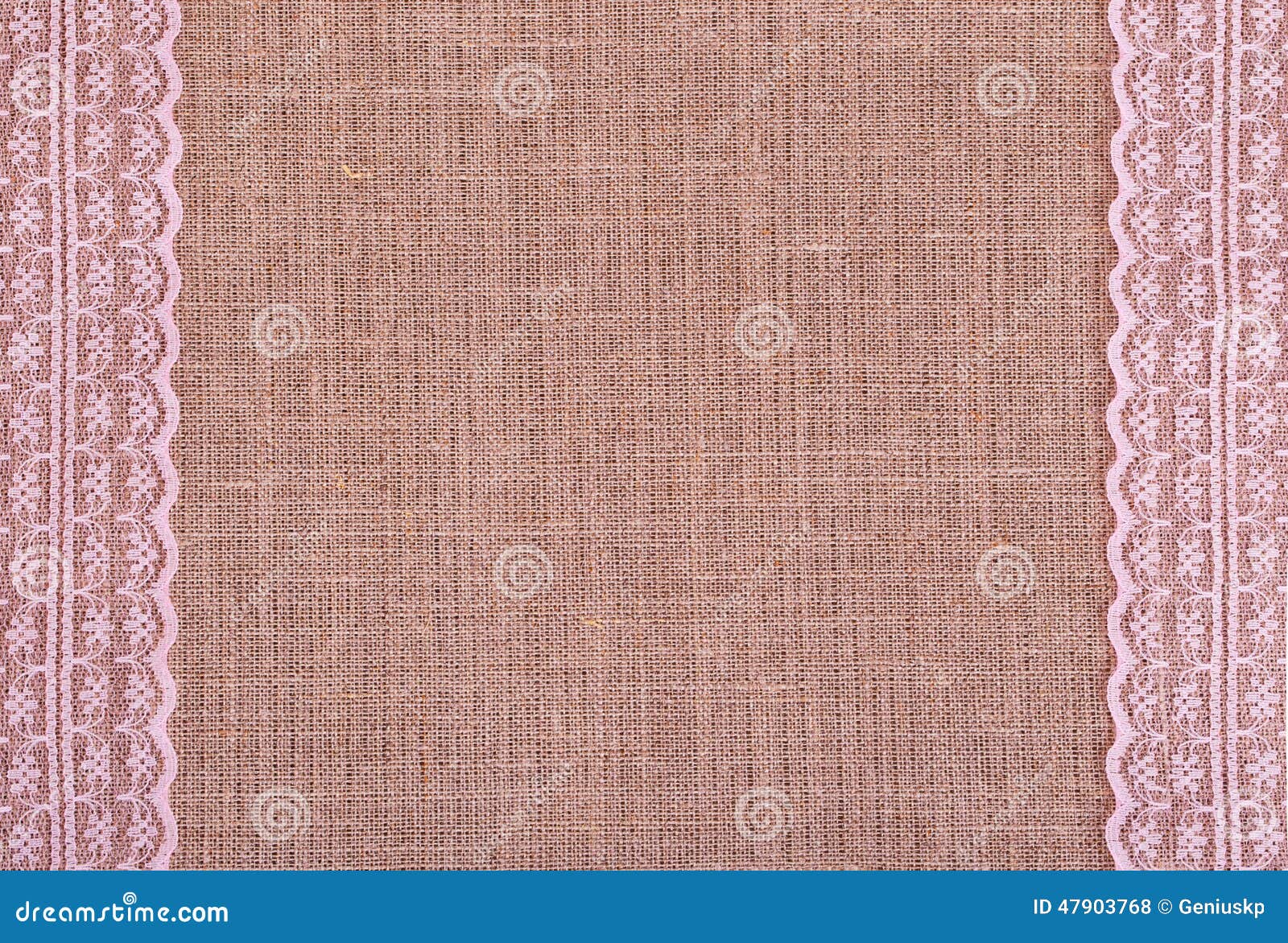 Background of Burlap with Pink Laces Stock Photo - Image of organic ...