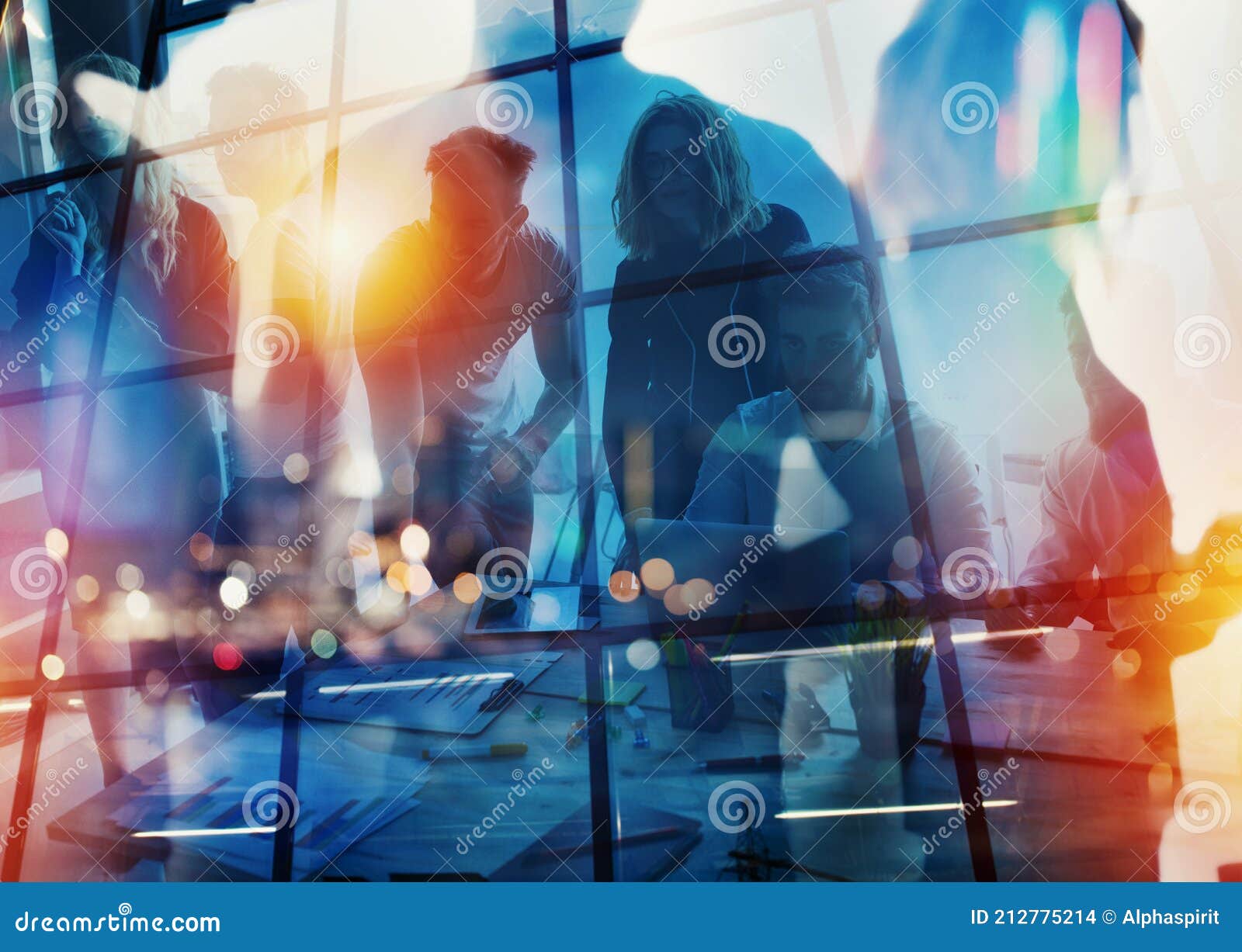 Background of Business People that Work during Night Stock Photo ...