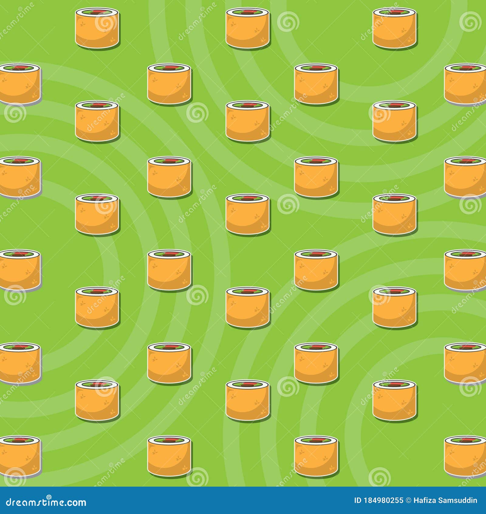 Background with California Roll. Vector Illustration Decorative Design ...