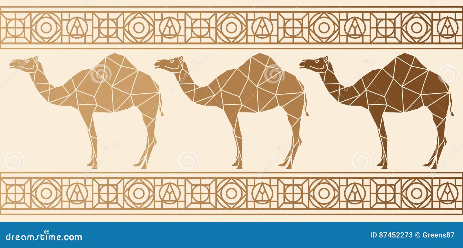 Background with Camels. Ethnic Pattern Stock Vector - Illustration of ...