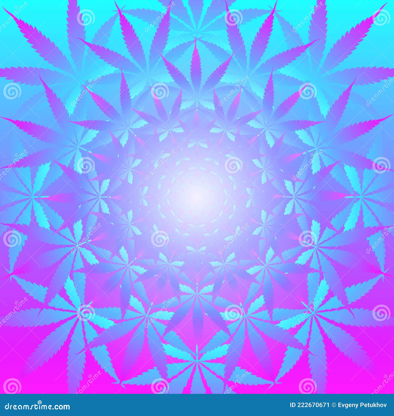 Background from Cannabis Leaves in a Circle with Empty Space for Text ...